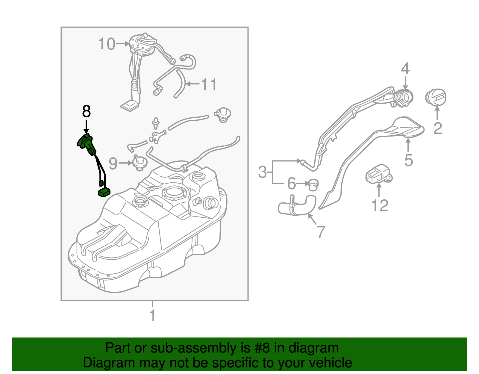 2000-2004 Mitsubishi Montero Sport Fuel Gauge Sending Unit MR473864 ...