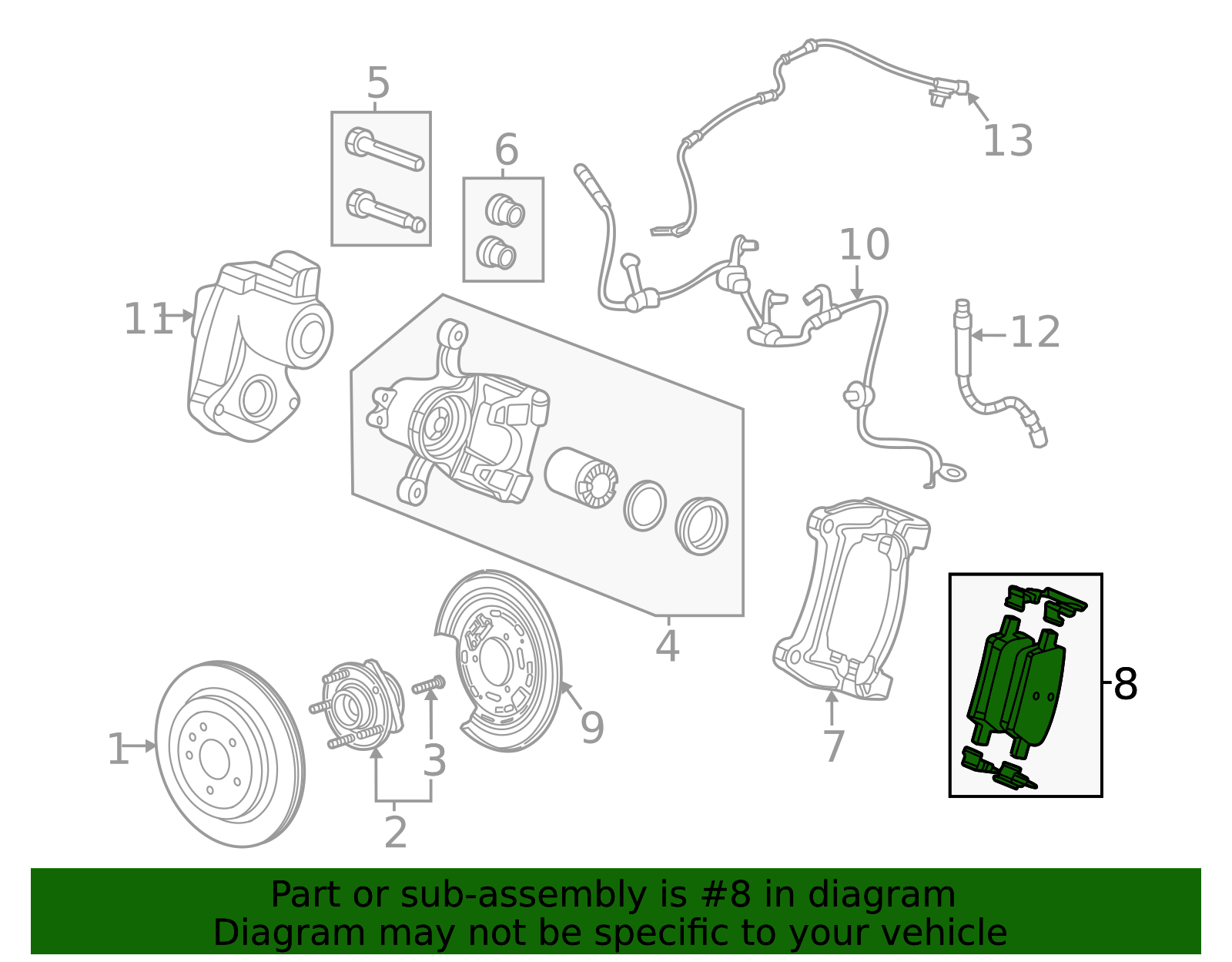 2021-2023 Cadillac CT4 Front Disc Brake Pad Set with Springs and Wear ...