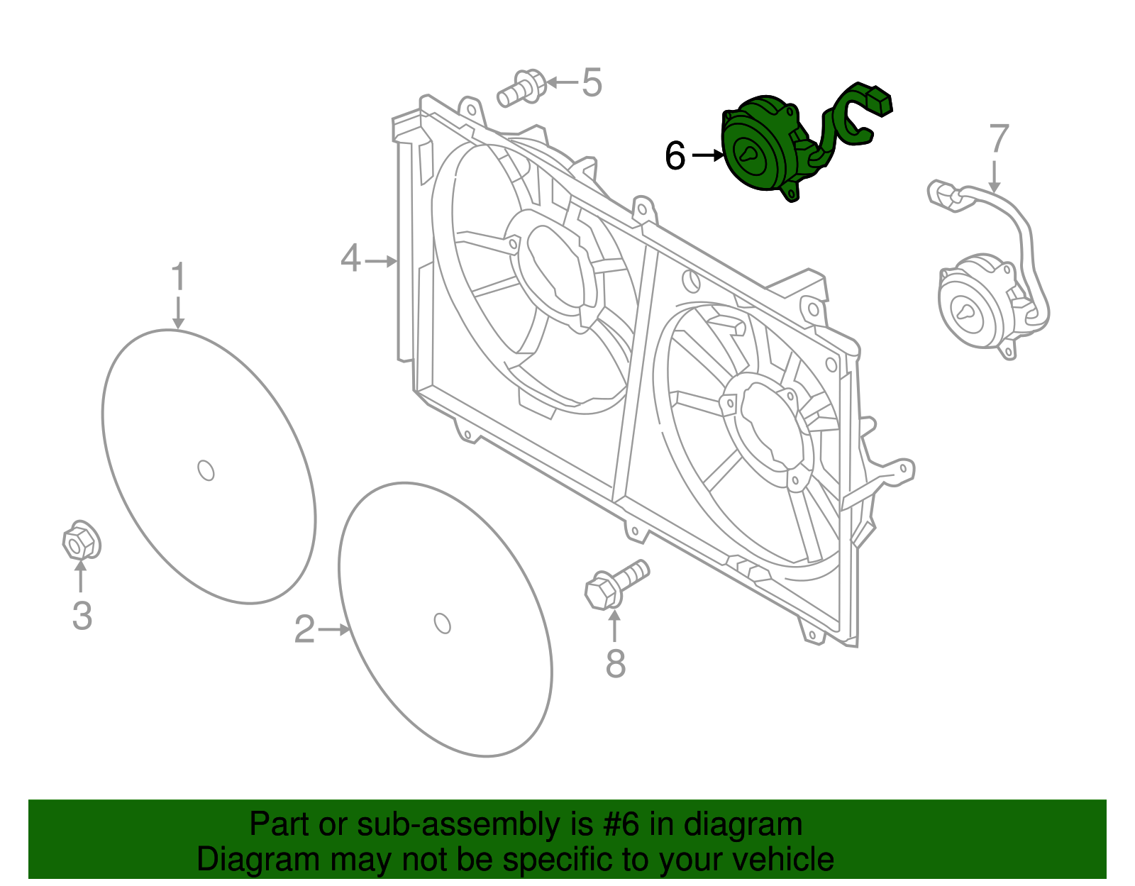 2013-2020 Mitsubishi Fan Motor 21487W180P | Mitsubishi Part Store