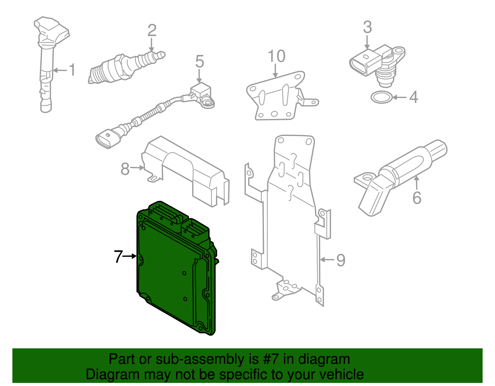 2011-2012 Volkswagen Touareg Ecm 06E-906-023-H | VW Direct Auto Parts