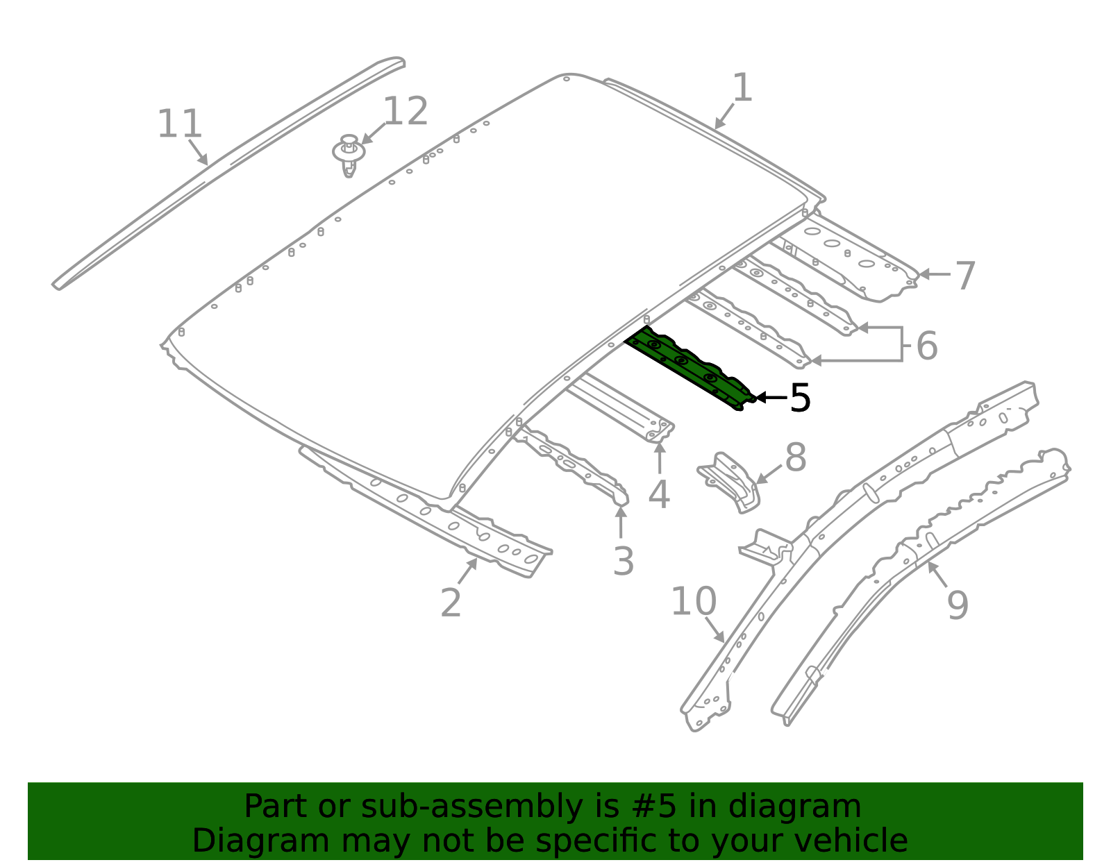 G3262-5AAMA - High-Quality Roof Bow for 2015-2024 Nissan Murano ...