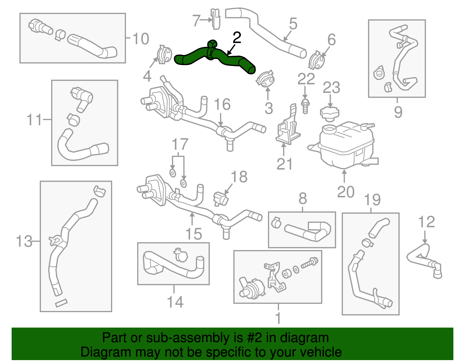 2016-2018 Cadillac CT6 Radiator Inlet Hose 23436683 | Capital Chevy Parts