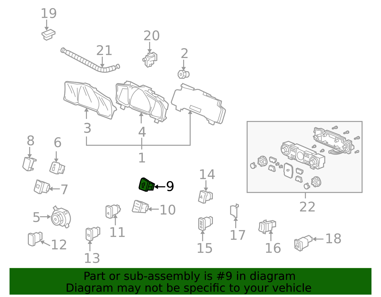2009-2014 Honda Ridgeline Tract Control Switch 35550-SJC-A11 | Cheaper ...
