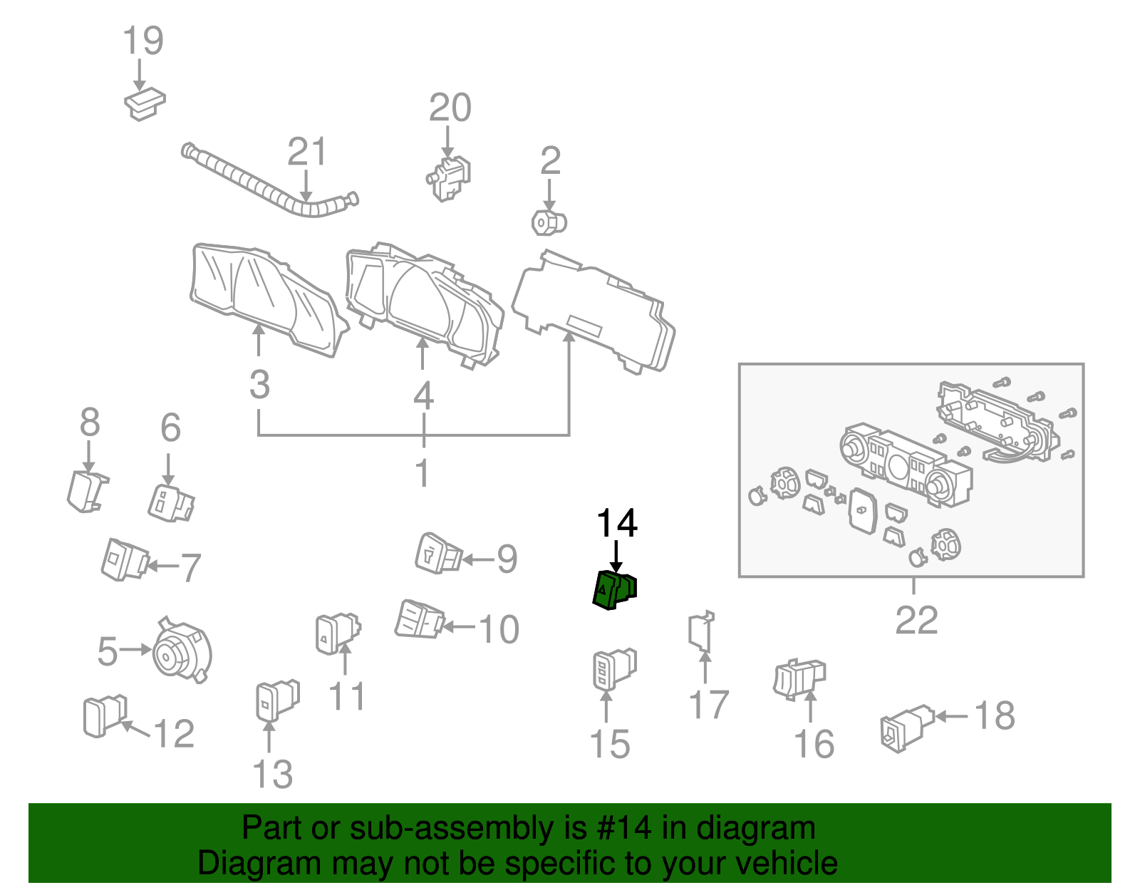 35510-SJC-A11ZB - 2007-2014 Honda Ridgeline - Switch Assembly Hazard ...