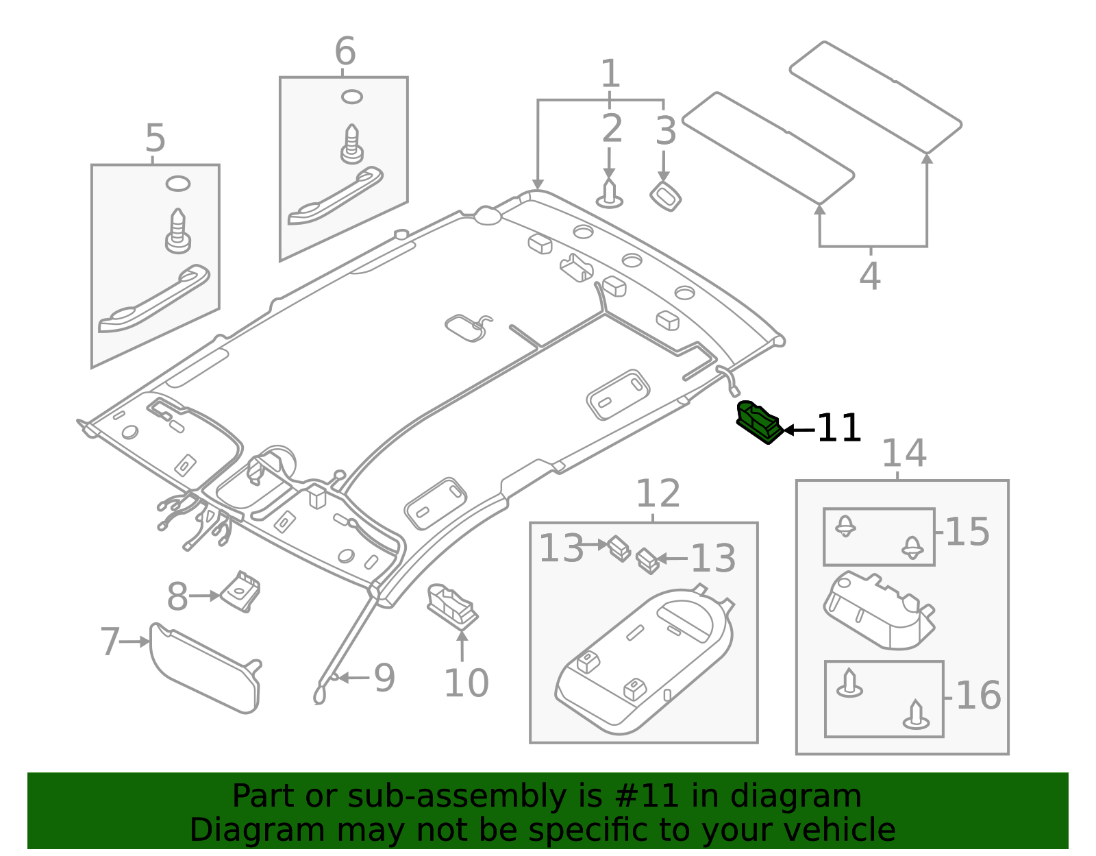 2022-2025 Hyundai Ioniq 5 Vanity Lamp 92870-J7000-YGU | MotorMotor