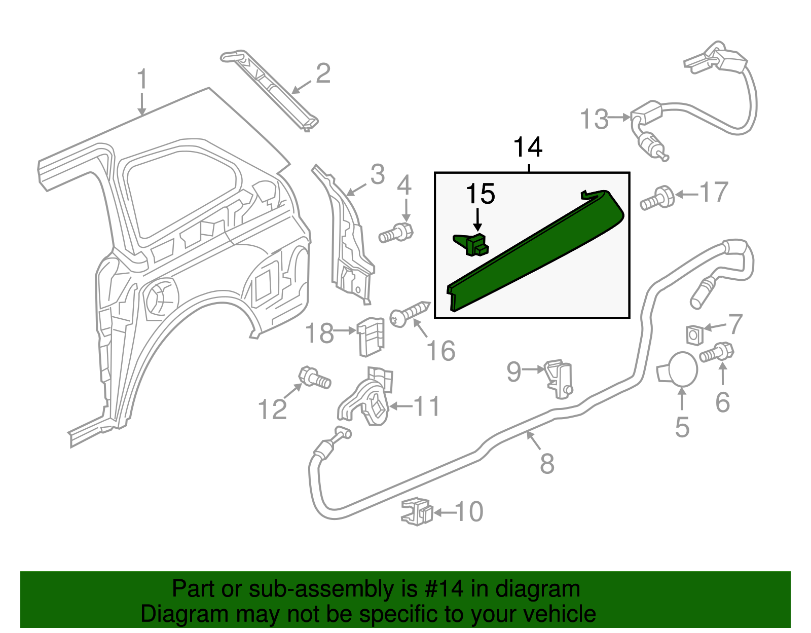 2011-2017 Honda Odyssey Rail Cover 72585-TK8-A01ZD | OEM Parts Online