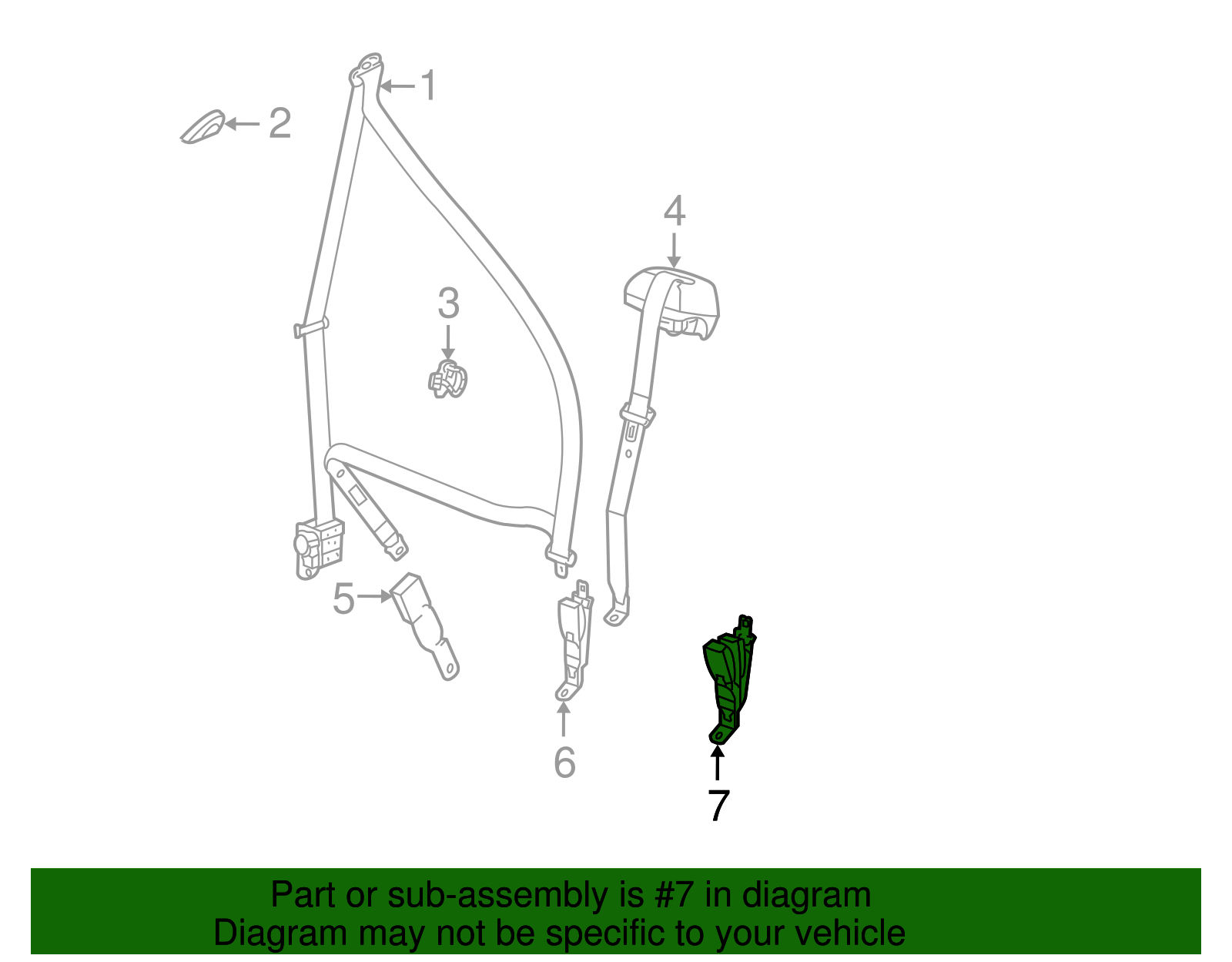 2011-2025 GM Medium Dark Pewter II Rear Seat Belt with Buckle 19300346 ...