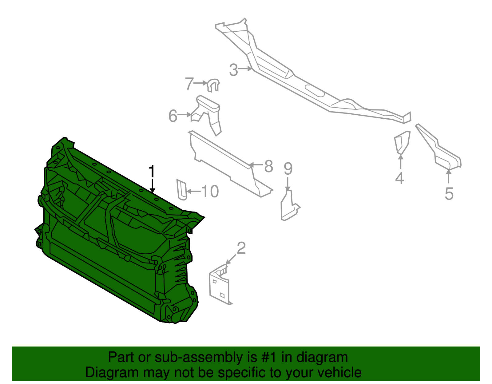 2004-2006 Volkswagen Phaeton Radiator Support 3D0-805-588-E | QuirkParts