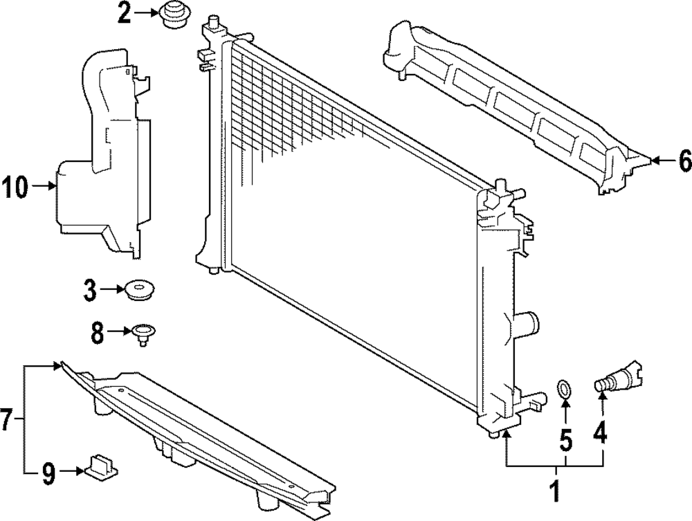 2022-2024 Toyota Corolla Cross Radiator Support Baffle 16595-F2160 ...