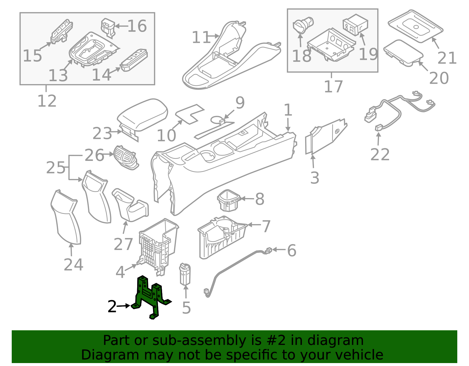 84635-G2100 - High-Quality Console Bracket for 2017-2022 Hyundai Ioniq ...