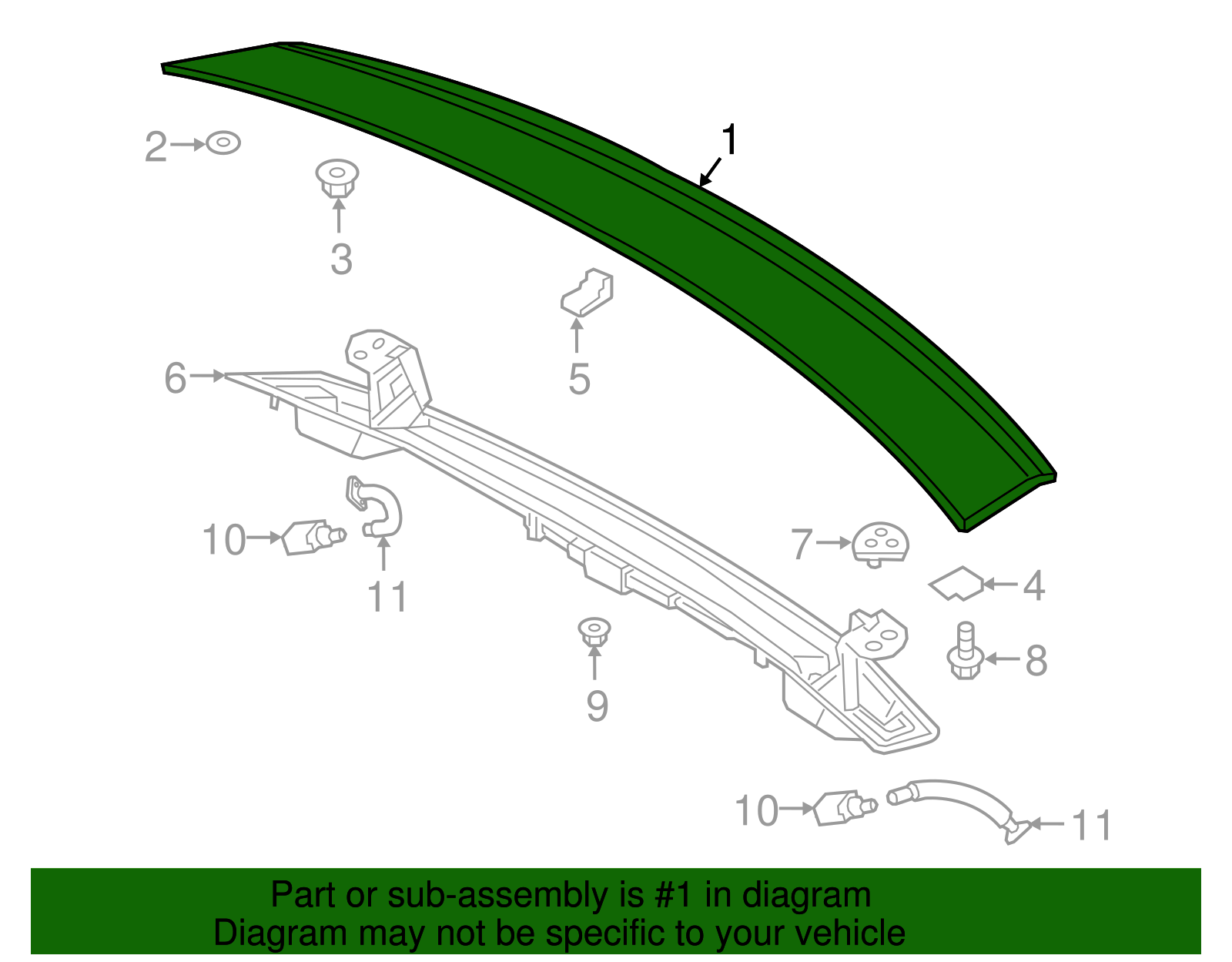 8S0-827-934-C - Spoiler Wing 2016-2023 Audi | Audi OEM Parts Guy