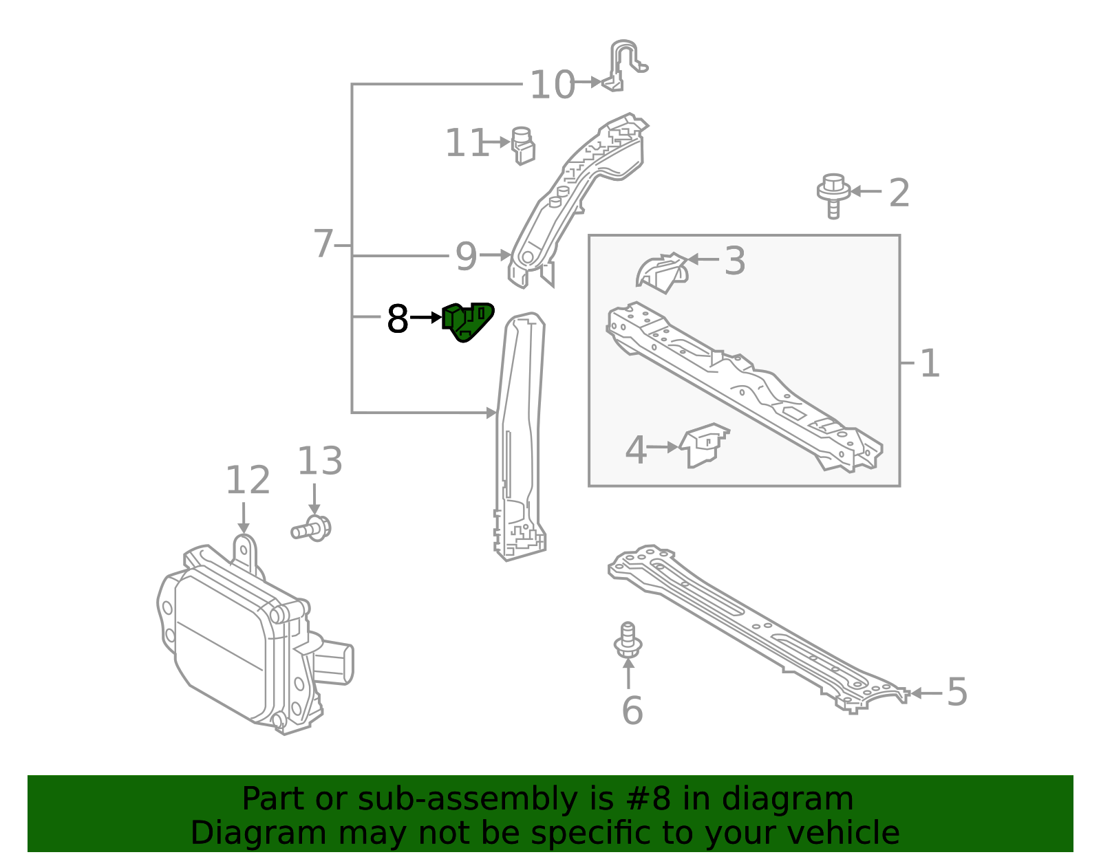 2019-2025 Toyota Side Support Bracket 52141-0R020 | Toyota Parts Center