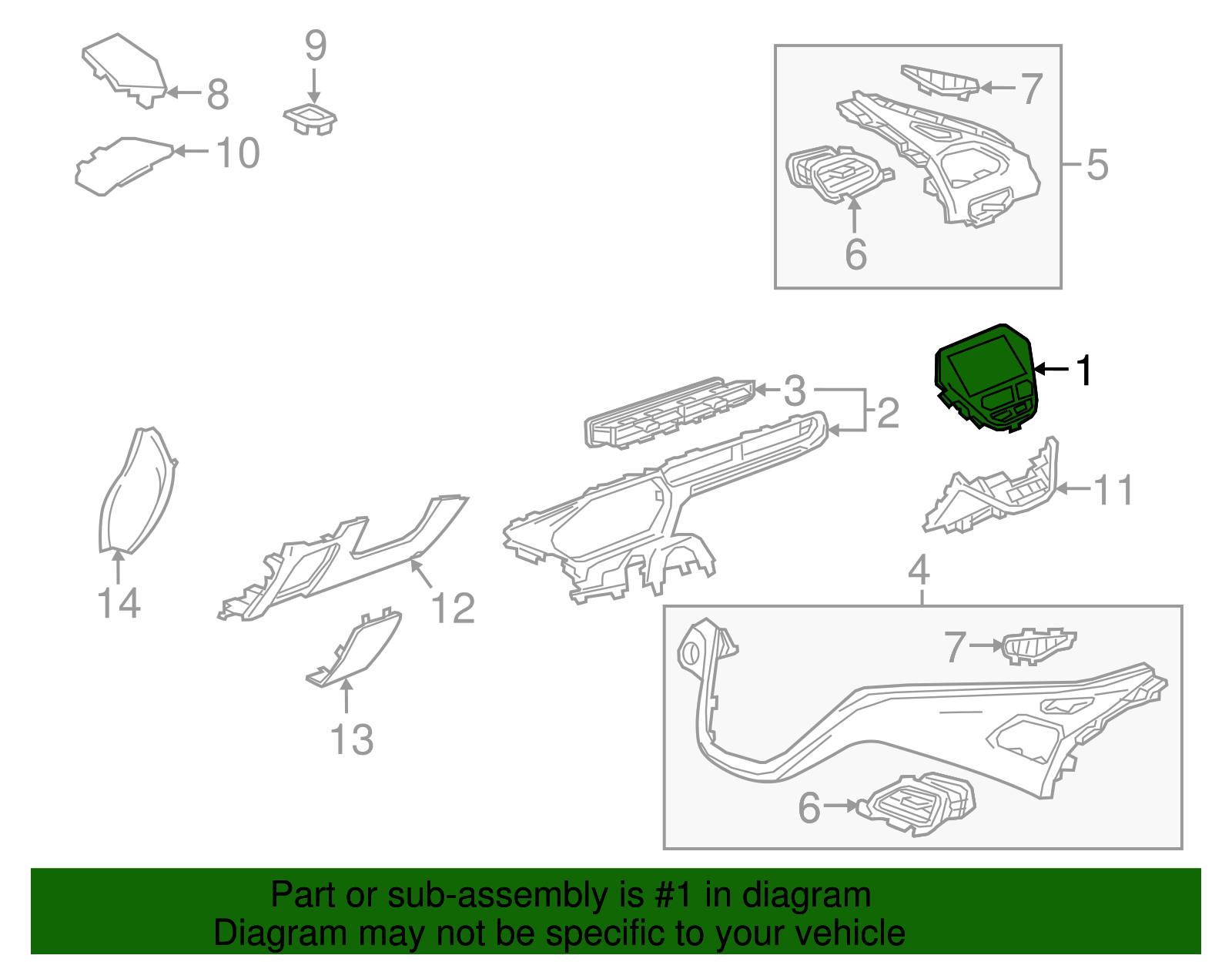 2017-2018 Chevrolet Bolt EV Piano Black Instrument Panel Trim Plate ...