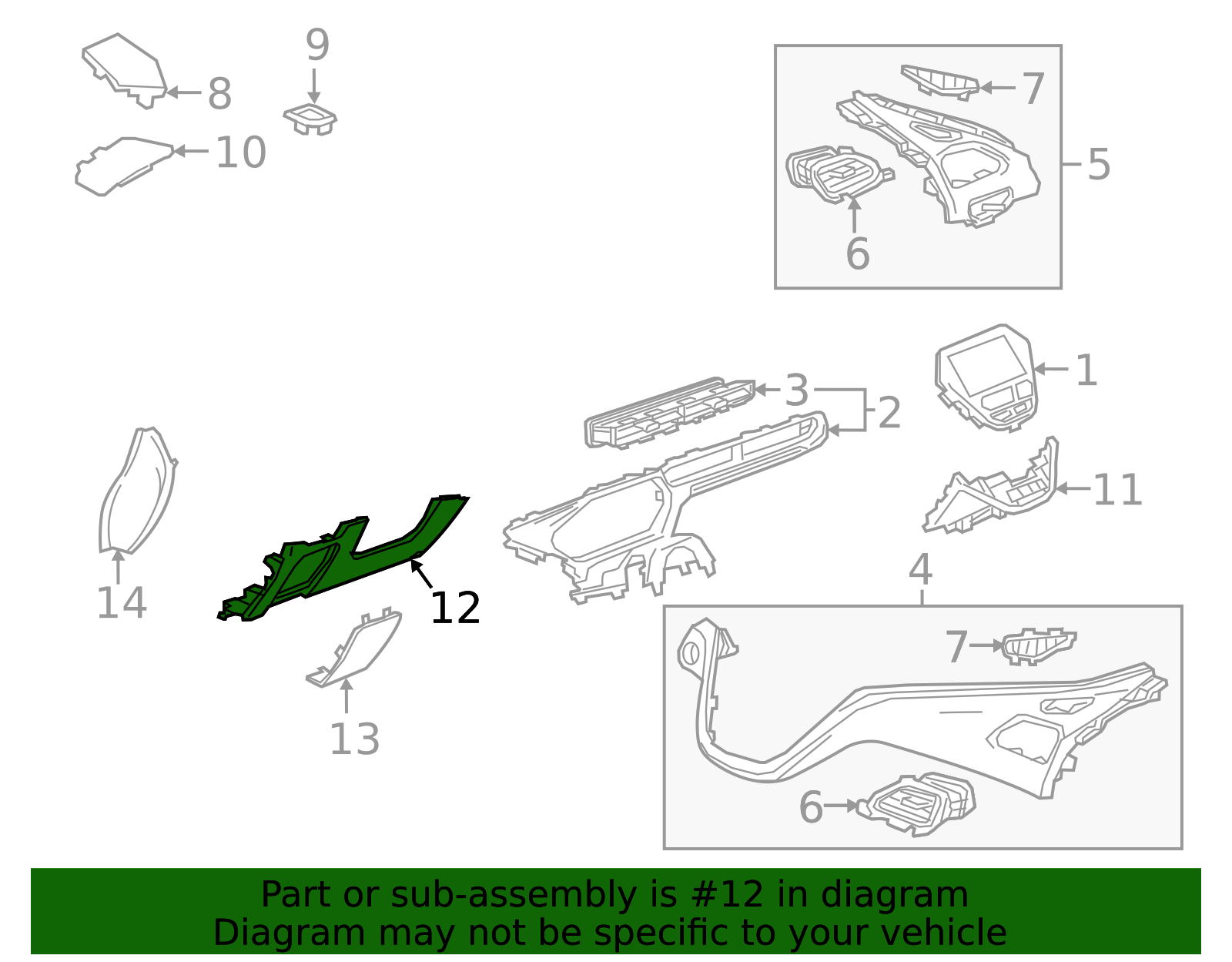 2019-2021 Chevrolet Bolt EV Dark Galvanized Cool Instrument Panel Knee ...