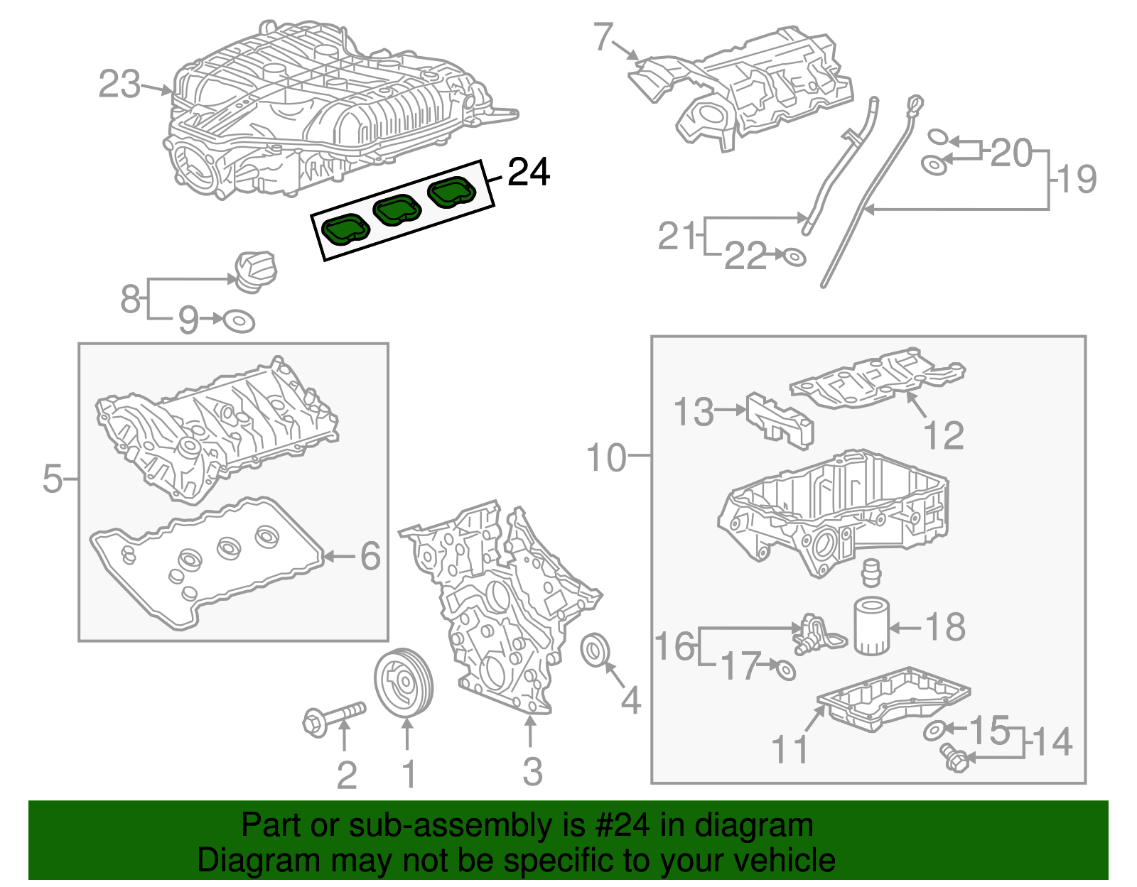 2016-2025 GM Upper Intake Manifold Gasket 12700744 | Capital Chevy Parts