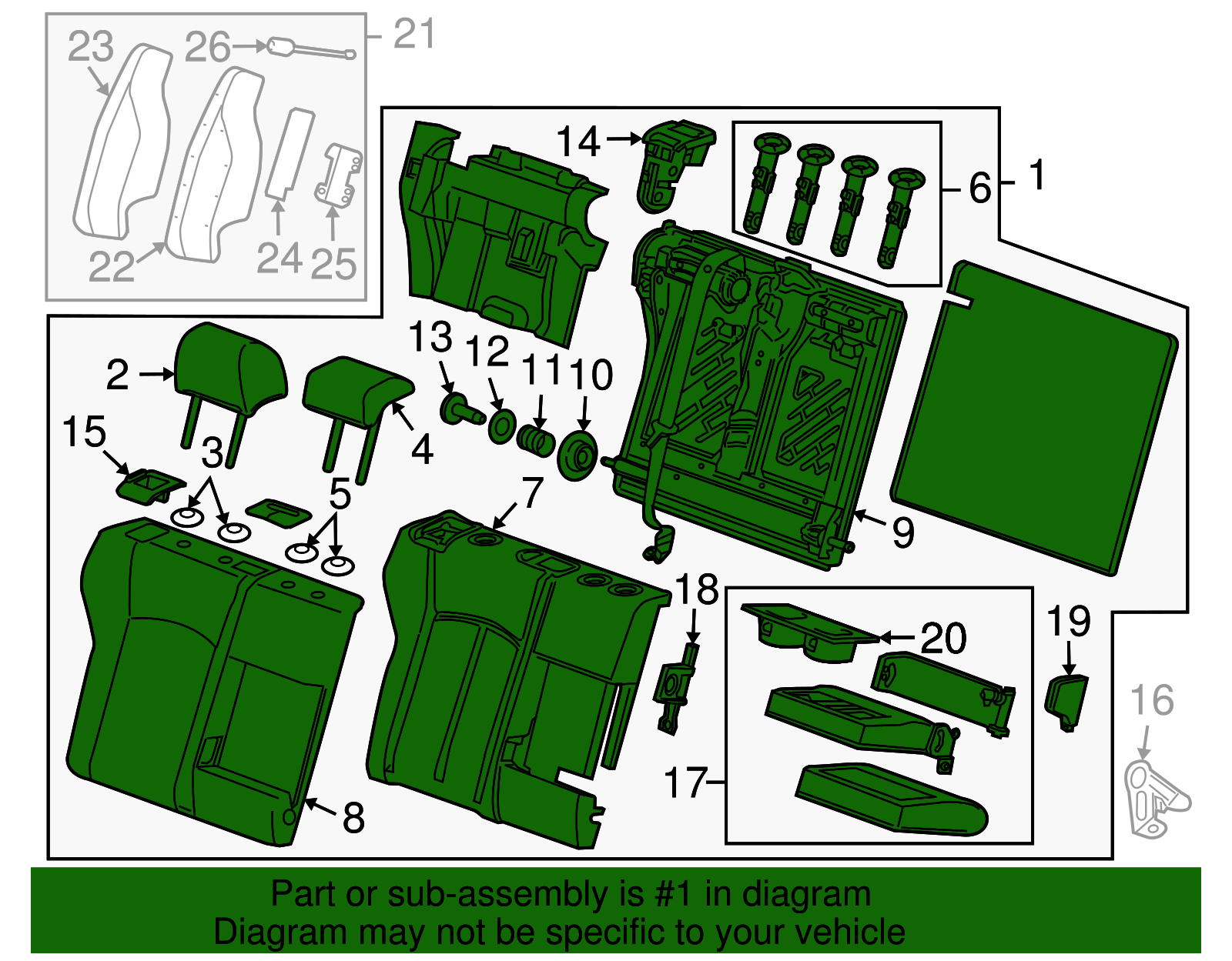 2011 Chevrolet Cruze Seat Back Assembly 95023314 | Capital Chevy Parts