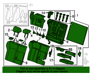 2011 Chevrolet Cruze Seat Back Assembly 95023312 | Capital Chevy Parts