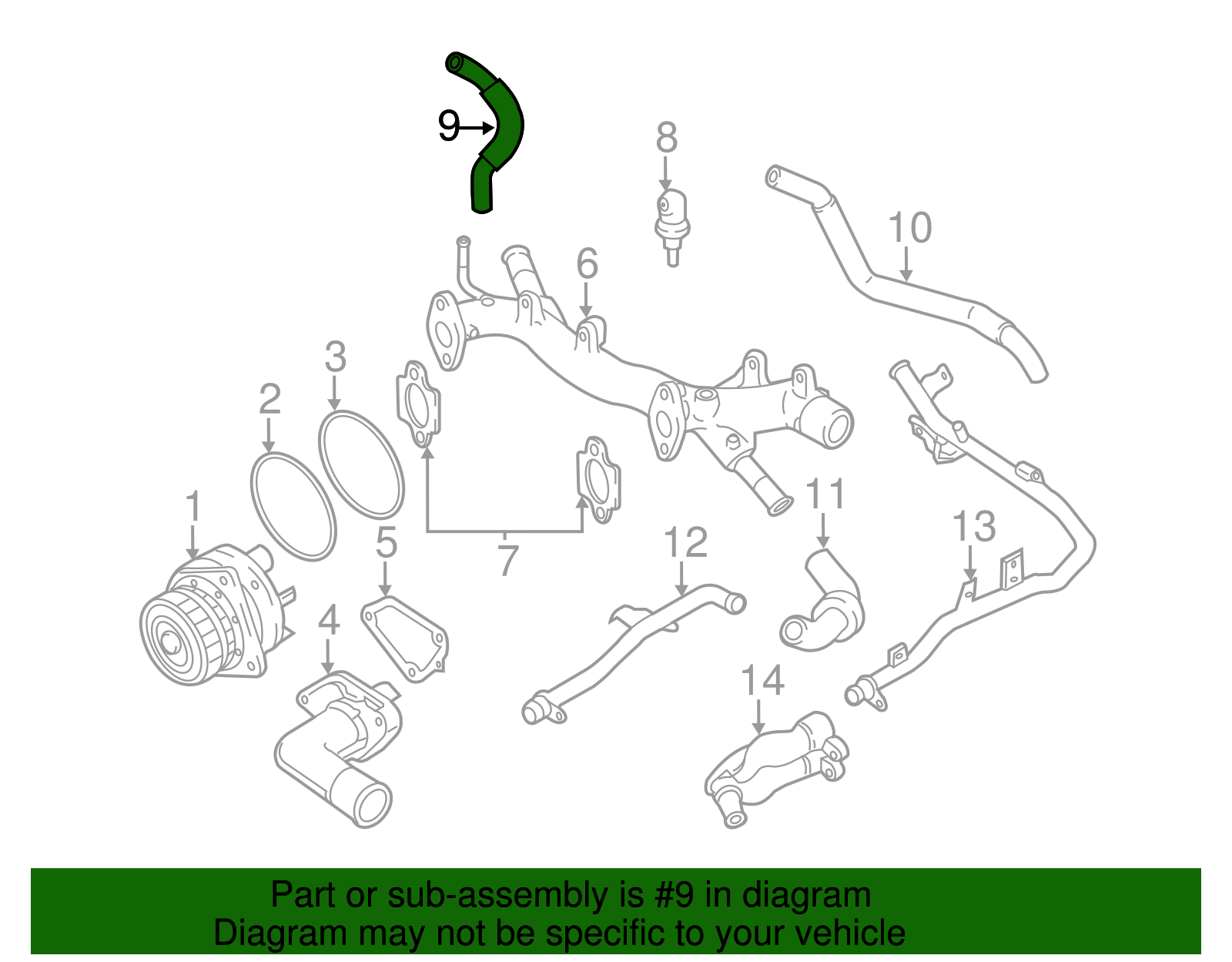 2012-2017 Nissan Engine Coolant Hose 14056-JN00A | Bill Kay Nissan Parts