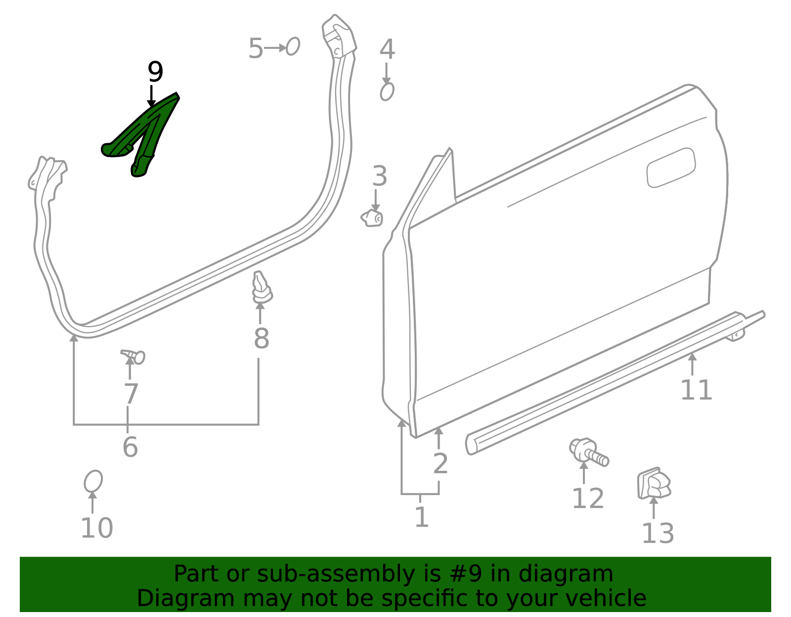 Genuine Official Toyota Upper Weather-Strip part# 67864-20020 for 2000 ...