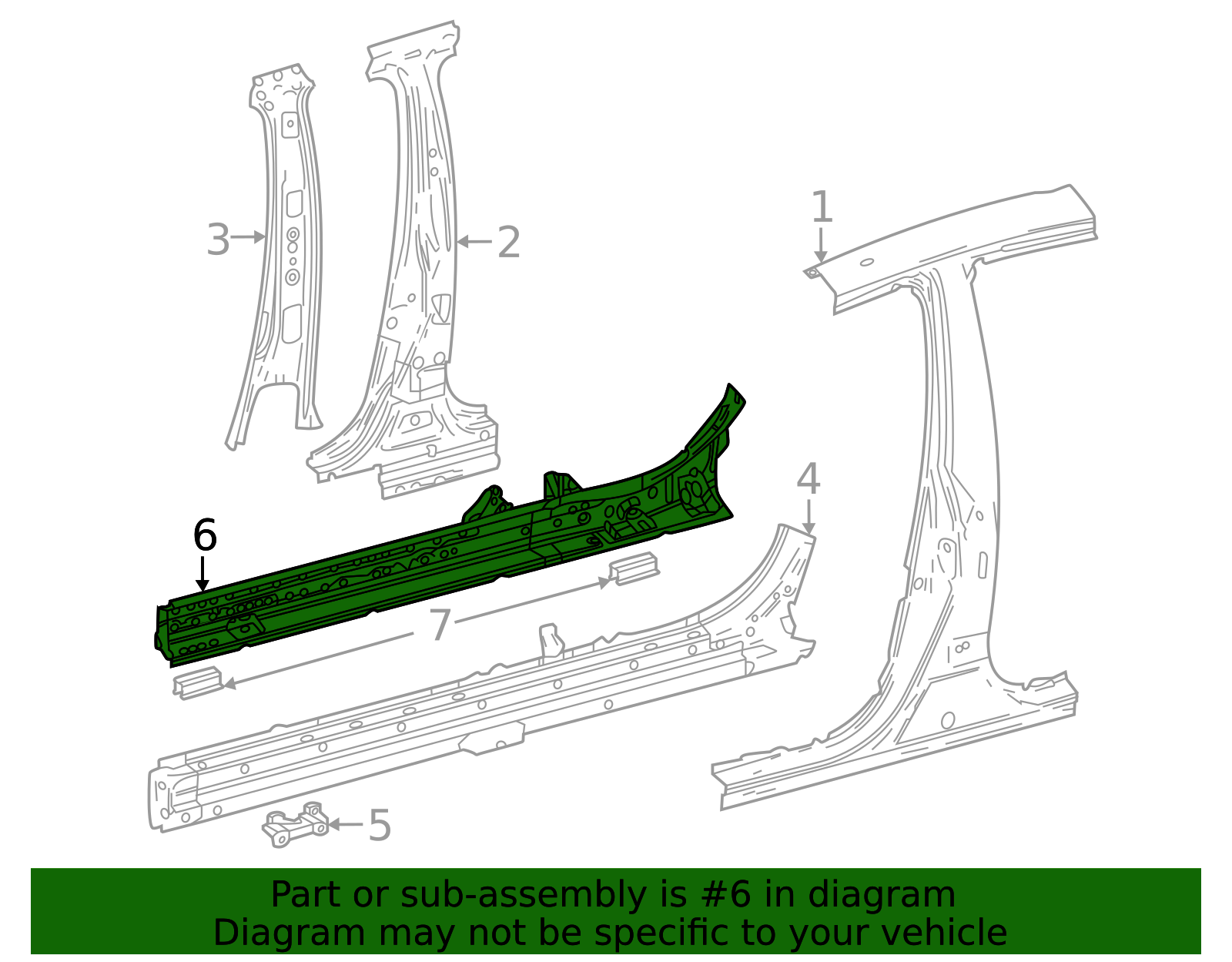 2021-2025 Toyota Mirai Inner Rocker 57402-62020 | Toyota Parts Center