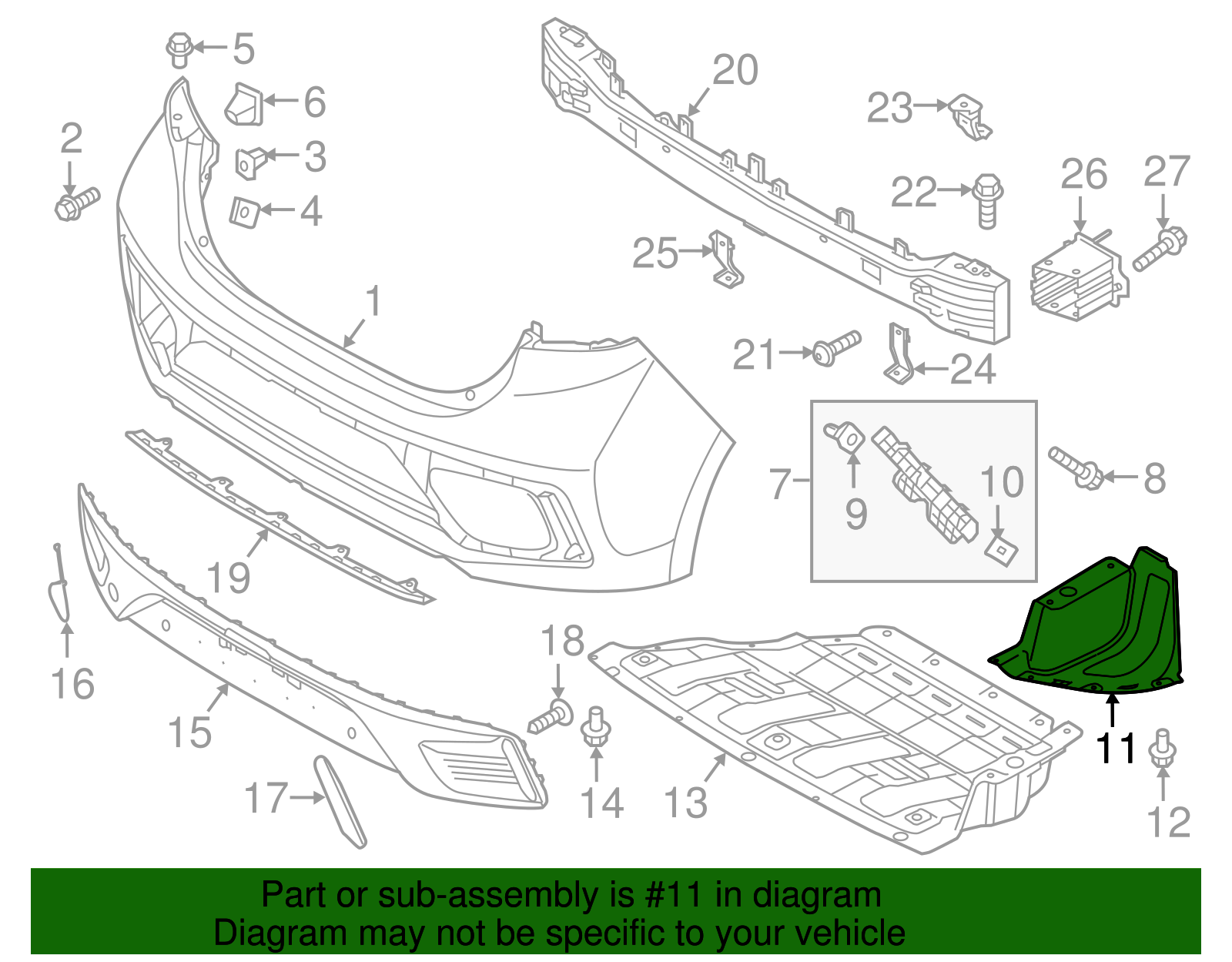 2017-2021 Hyundai Ioniq Splash Guard 86696-G7000 | World OEM Parts Hyundai