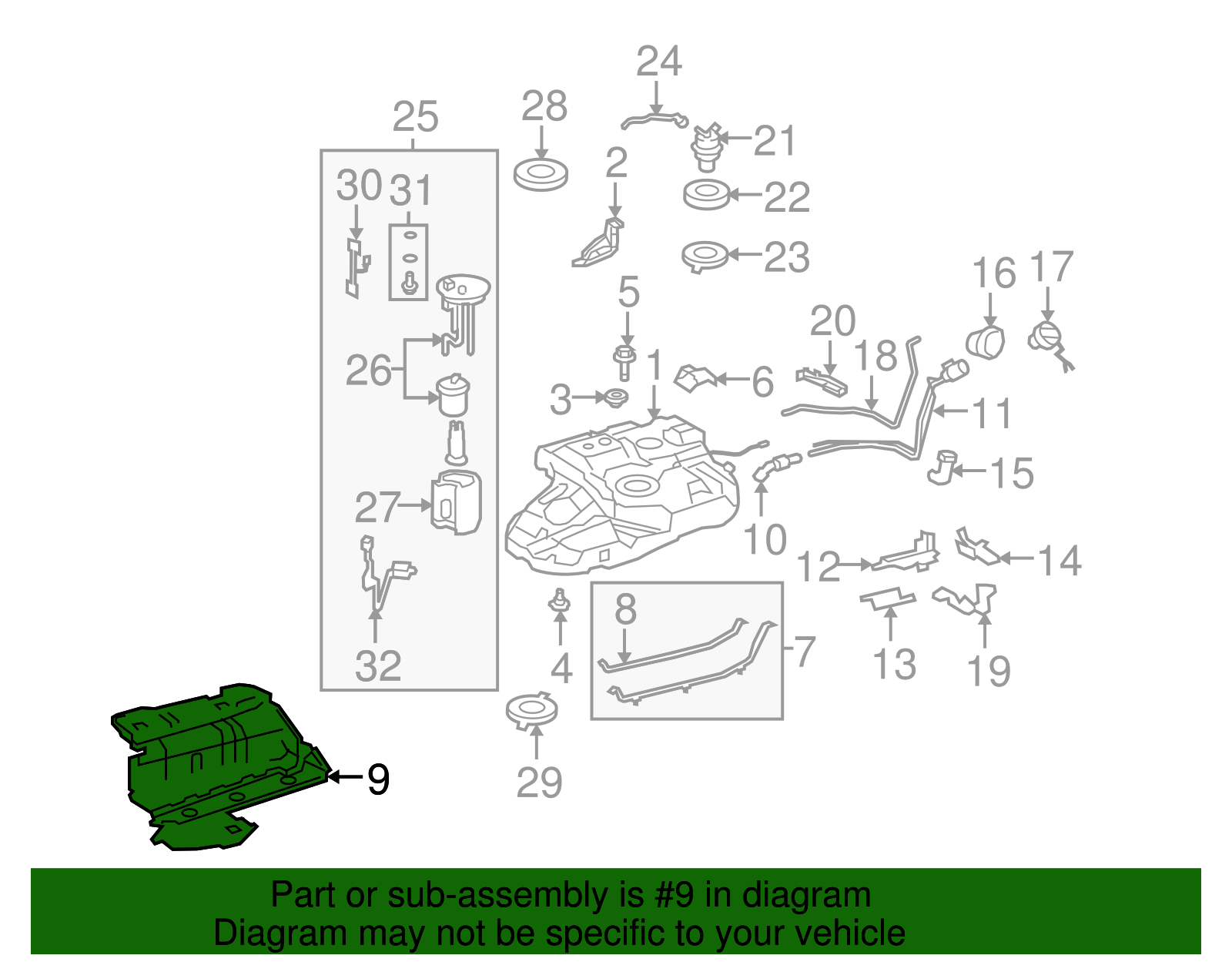 2008-2013 Toyota Highlander Tank Shield 77606-48100 | Toyota Parts Center