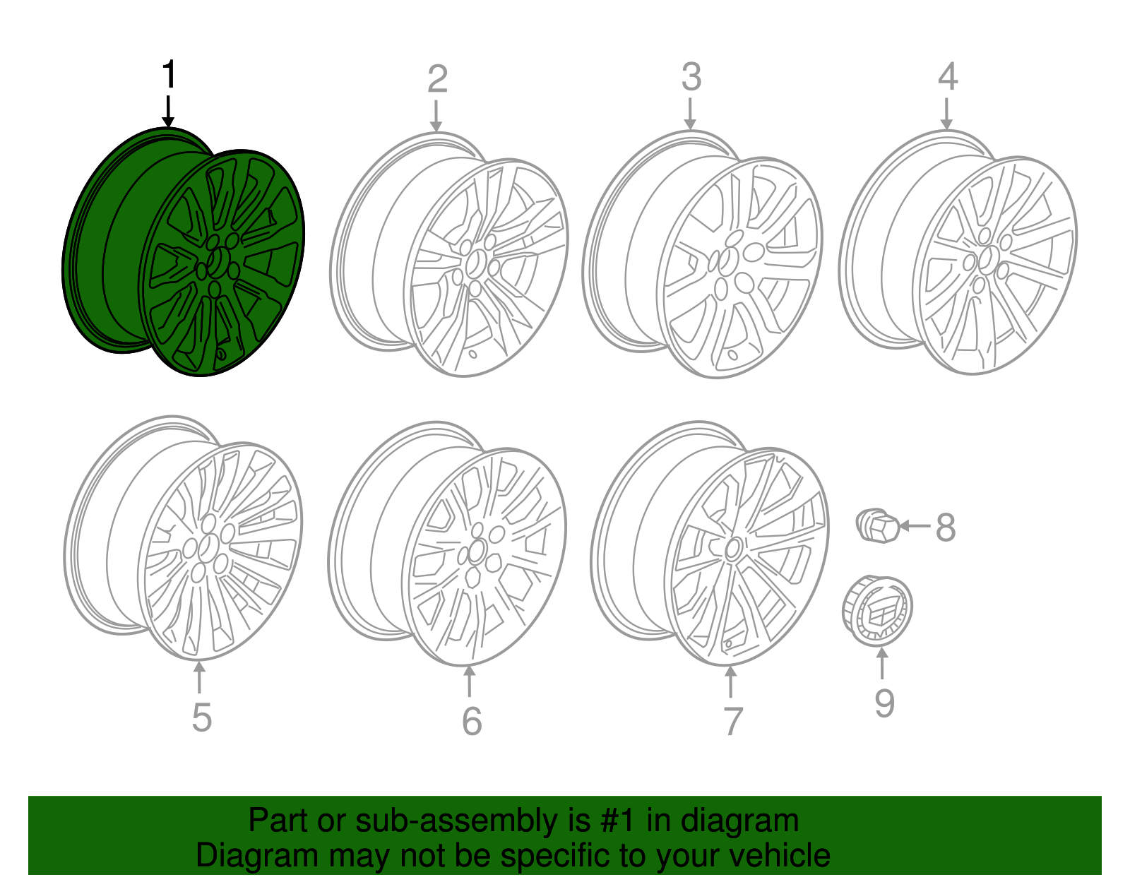 2017-2019 Cadillac CTS 17x8.5-Inch Aluminum Wheel 23492301 | Shop Matick Buick GMC