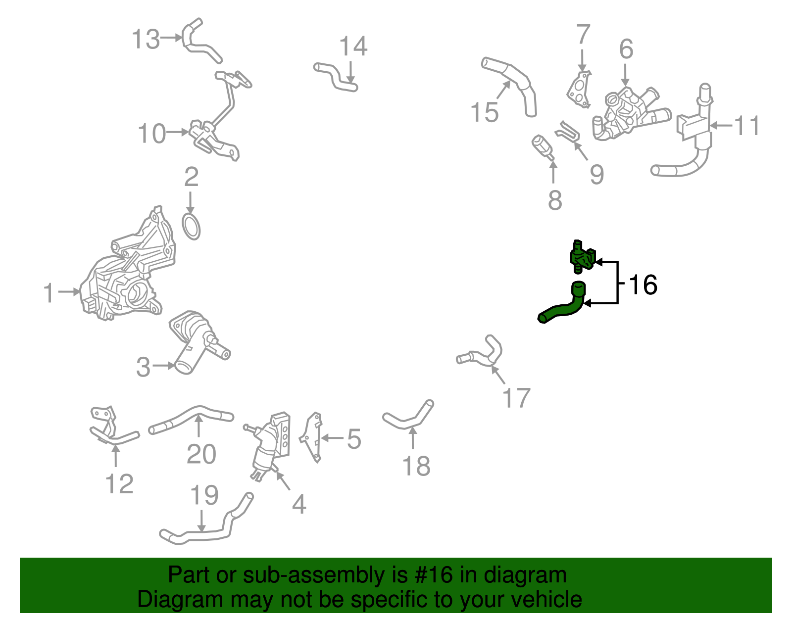 Genuine Toyota Coolant Water Bypass Hose Valve 2019-2022 Avalon Hybrid ...