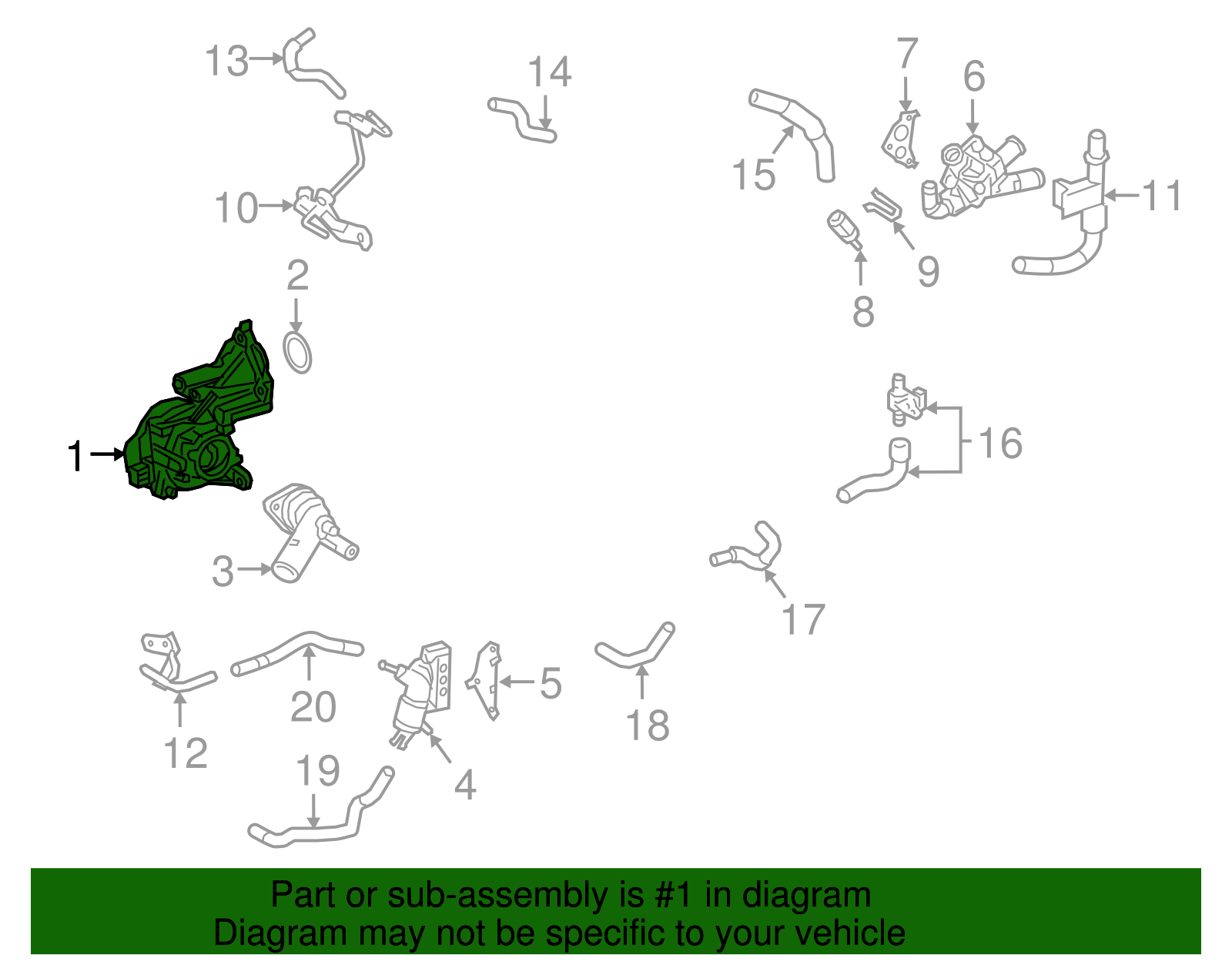 Genuine Toyota Water Pump part# 16032-F0011 for 2018-2025 Toyota ...