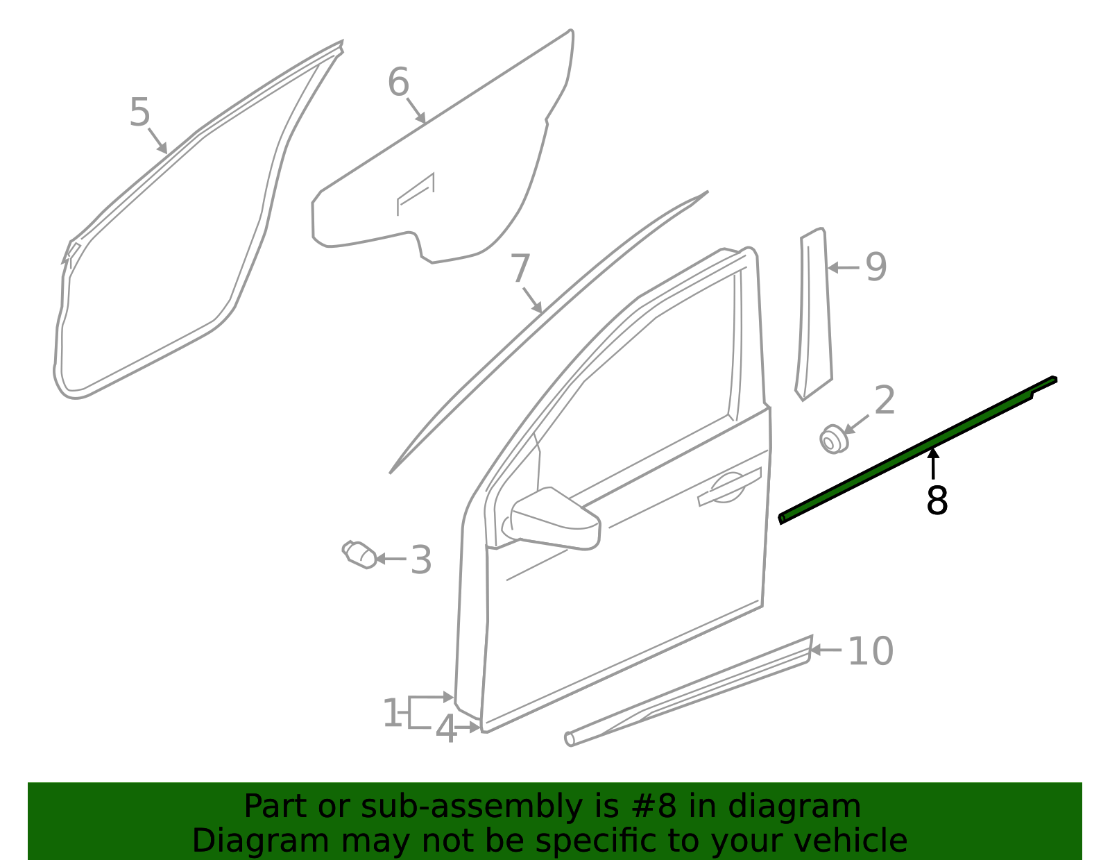 2018-2024 Nissan Kicks Belt Molding 80821-5RB0A | Temecula Nissan Parts