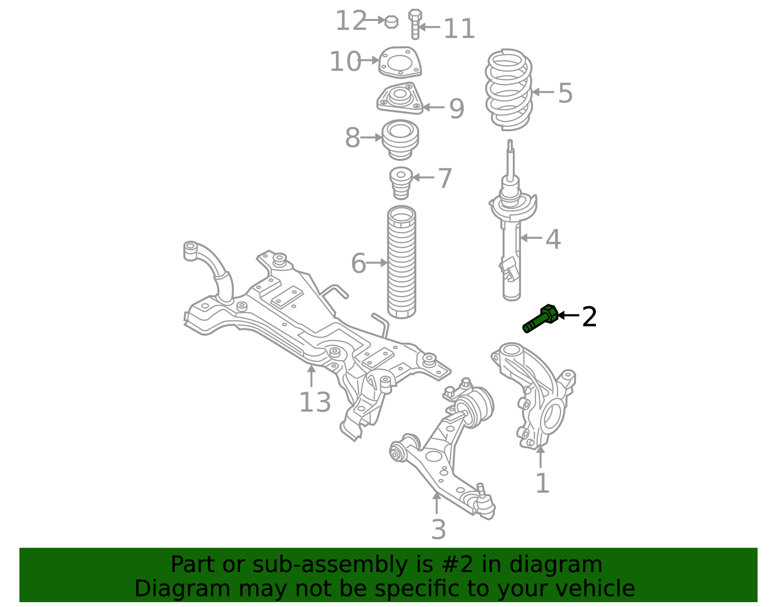 2004-2009 Mazda 3 Knuckle Bolt - Driver's Side (LH) 9YA0-21-20E ...