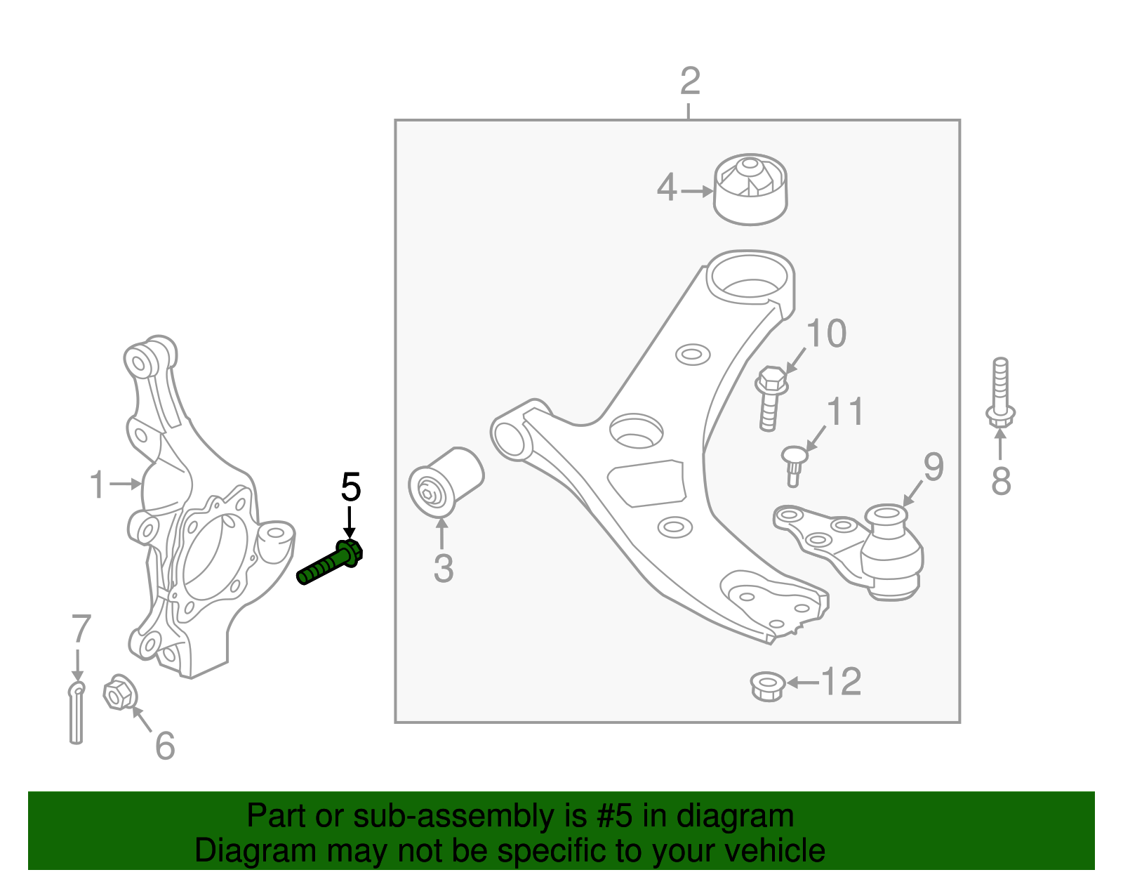 2015-2025 Kia Lower Control Arm Mount Bolt 54562-4H000 | GetOEMParts.com