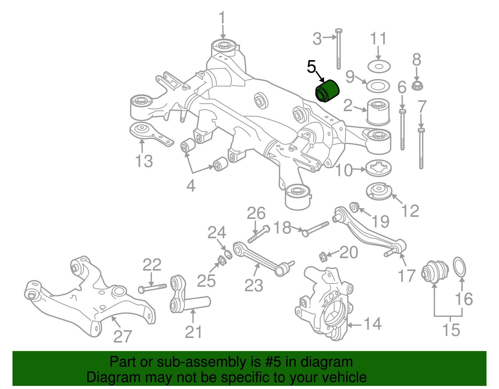 2002-2008 BMW 2002-2008 BMW - Suspension Cross-Member Rubber Mount 33 ...