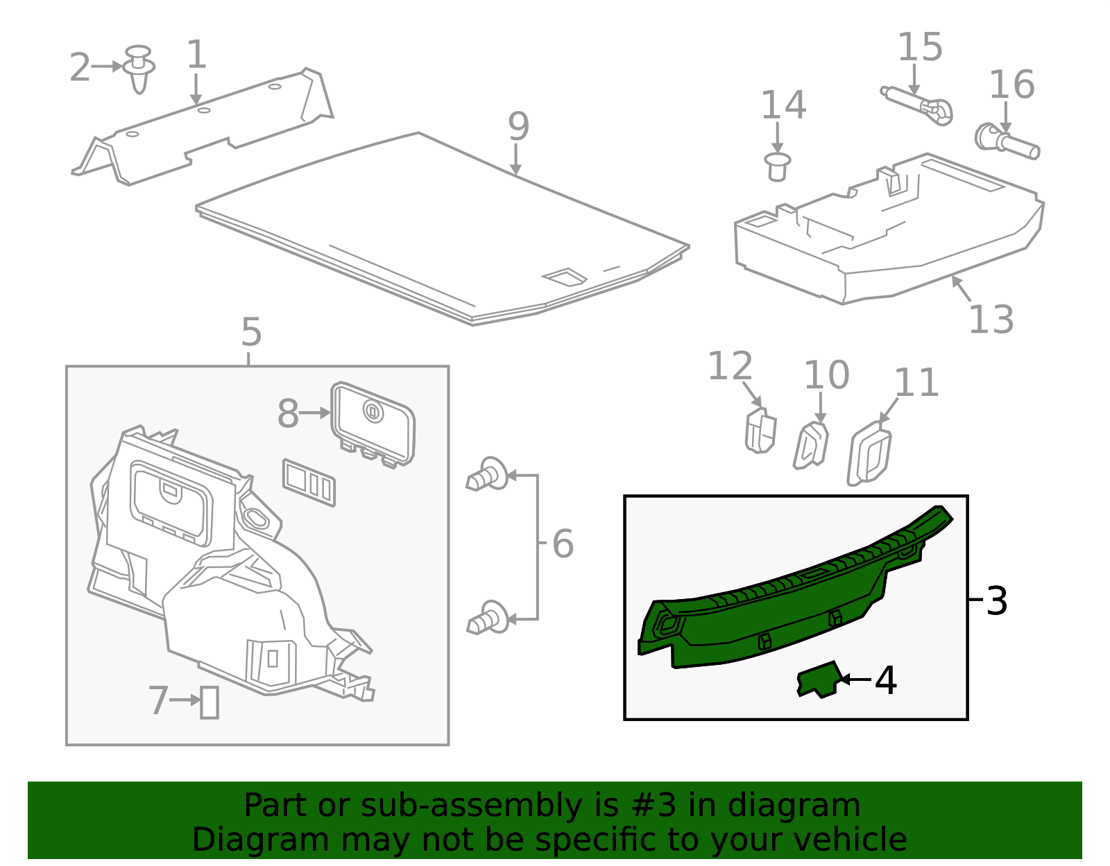 23281302 - High-Quality Jet Black Rear End Trim Finish Panel for 2014 ...