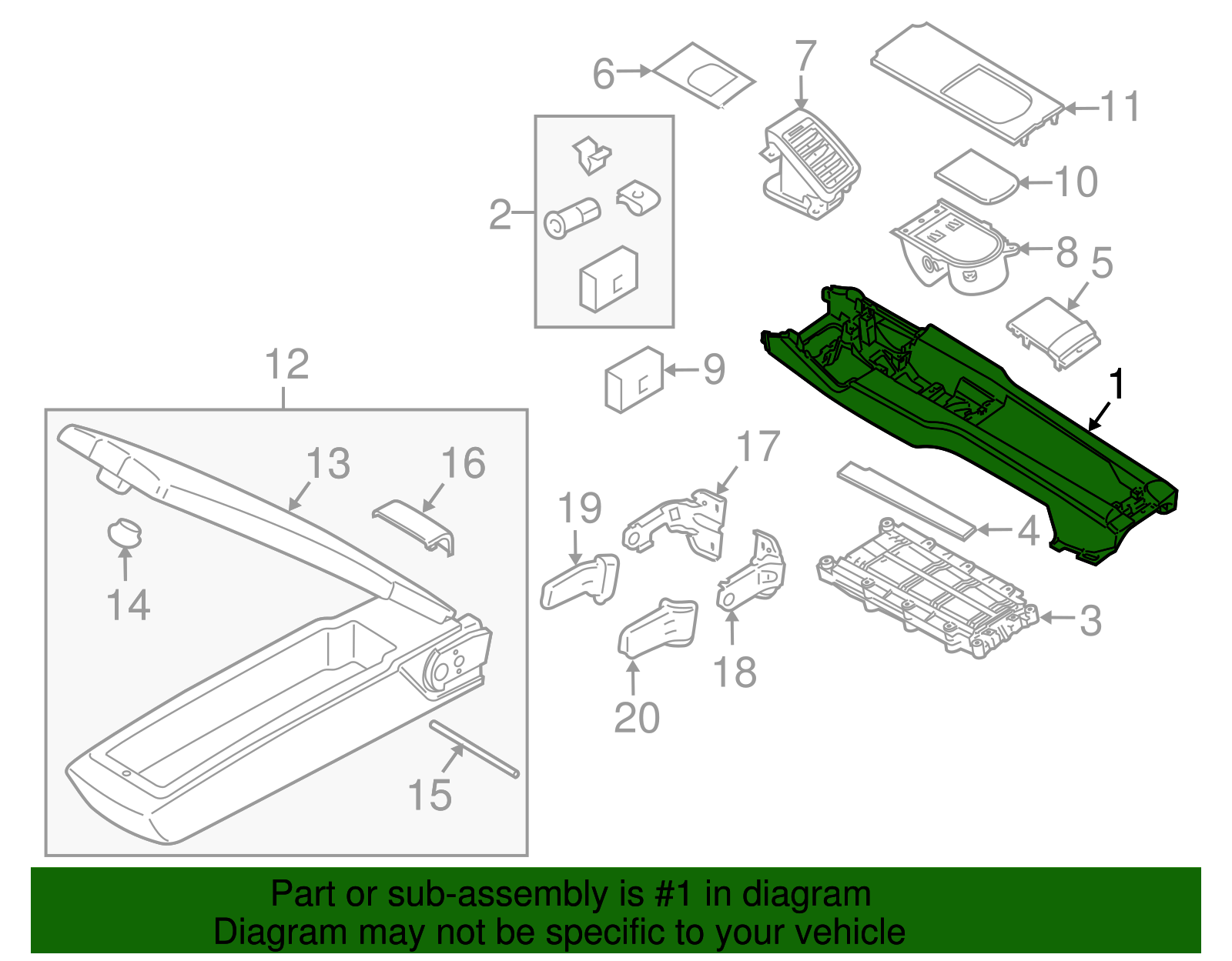 Center Console - Restore OEM Interior Design 970-553-413-00-8ED ...