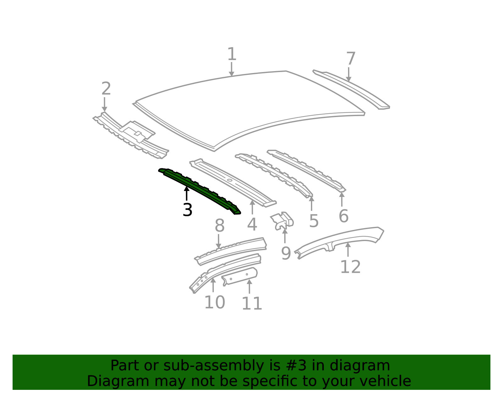 63143-06030 - High-Quality Roof Panel Reinforcement for AutoNation Parts
