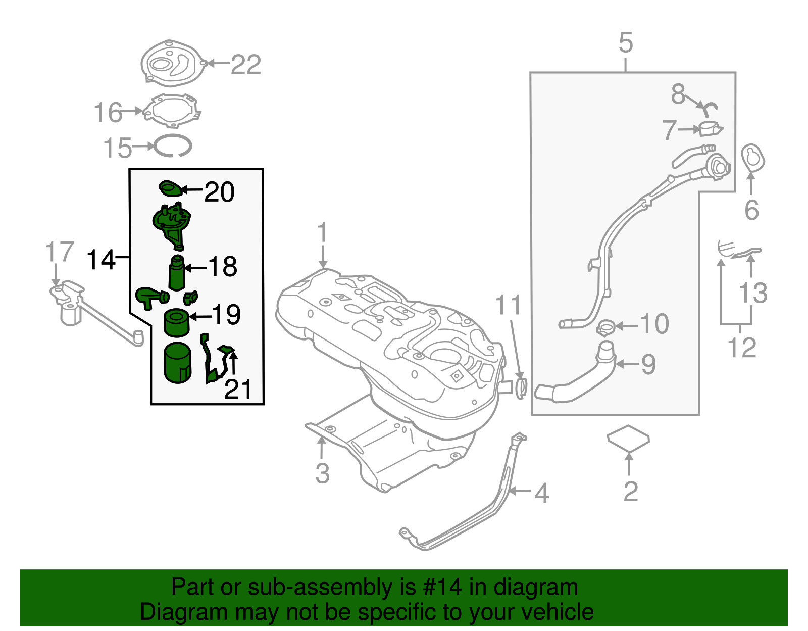 Hyundai - 31110-2S600 - Fuel Pump Assembly - 2014-2015 Hyundai Tucson ...