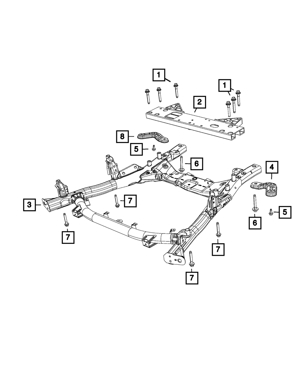 68441177AB - Front Suspension Cradle, Two Wheel Drive 2021-2026 ...