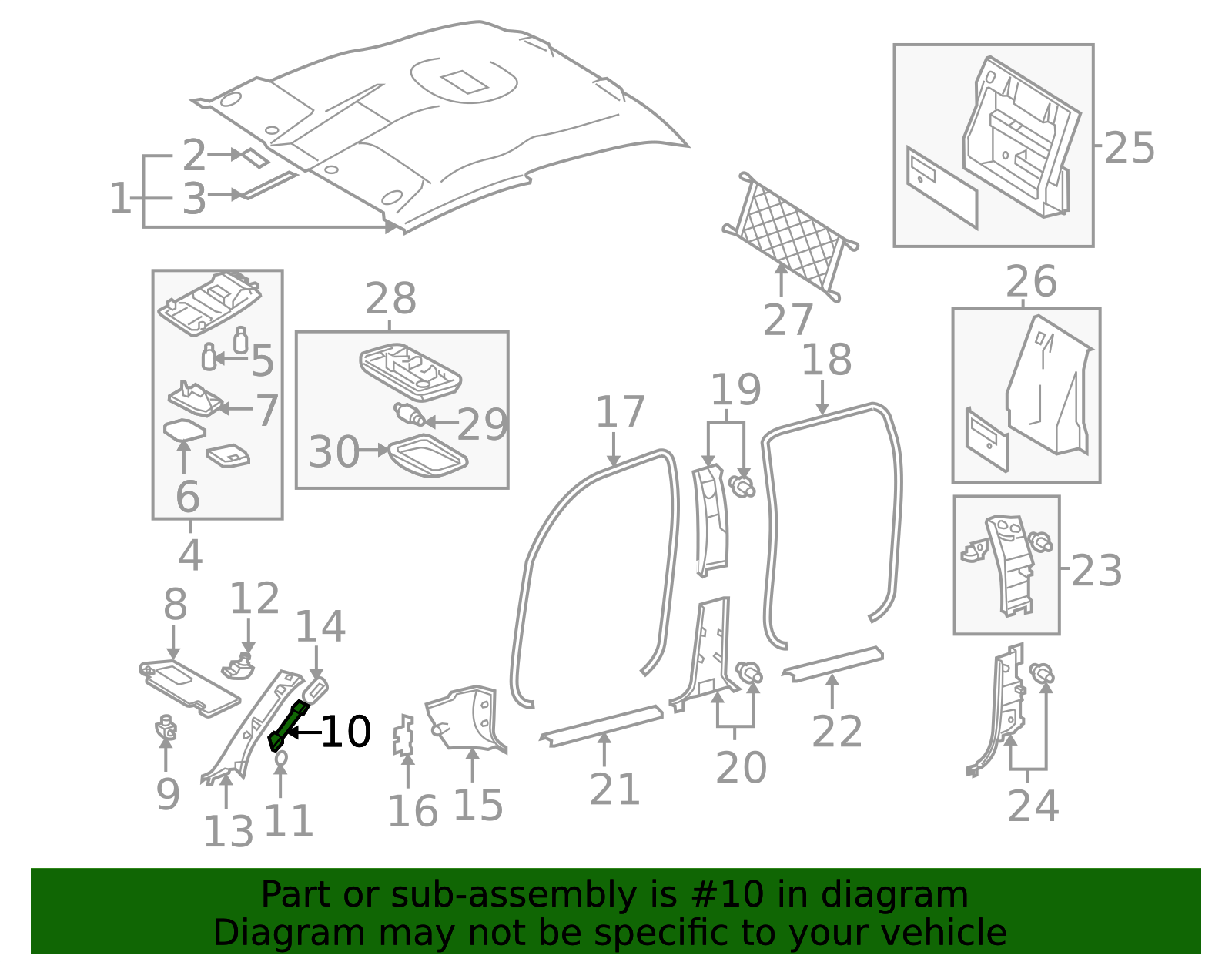 Toyota Interior Grab Bar - Passenger Safety Support - Part #74610-AD010 ...