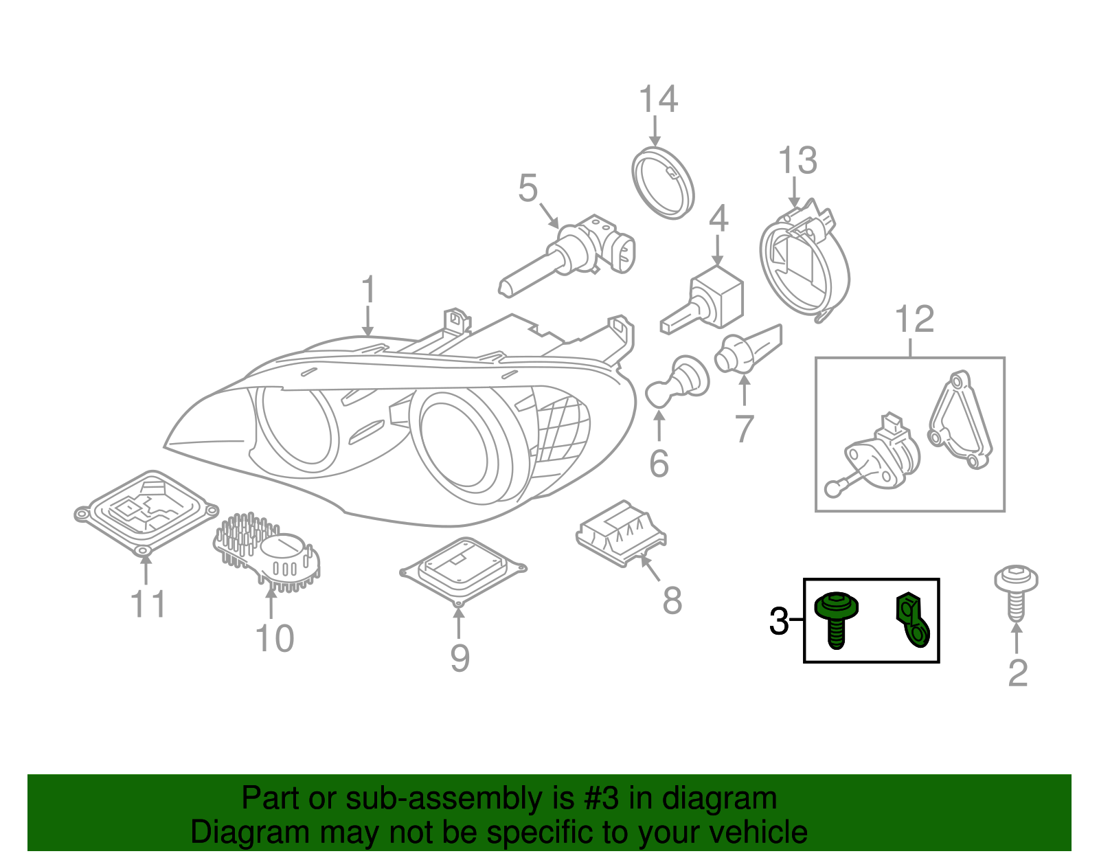 63127195535 - 2007-2013 BMW X5 Headlamp Assembly Repair Kit (63-12-7 ...