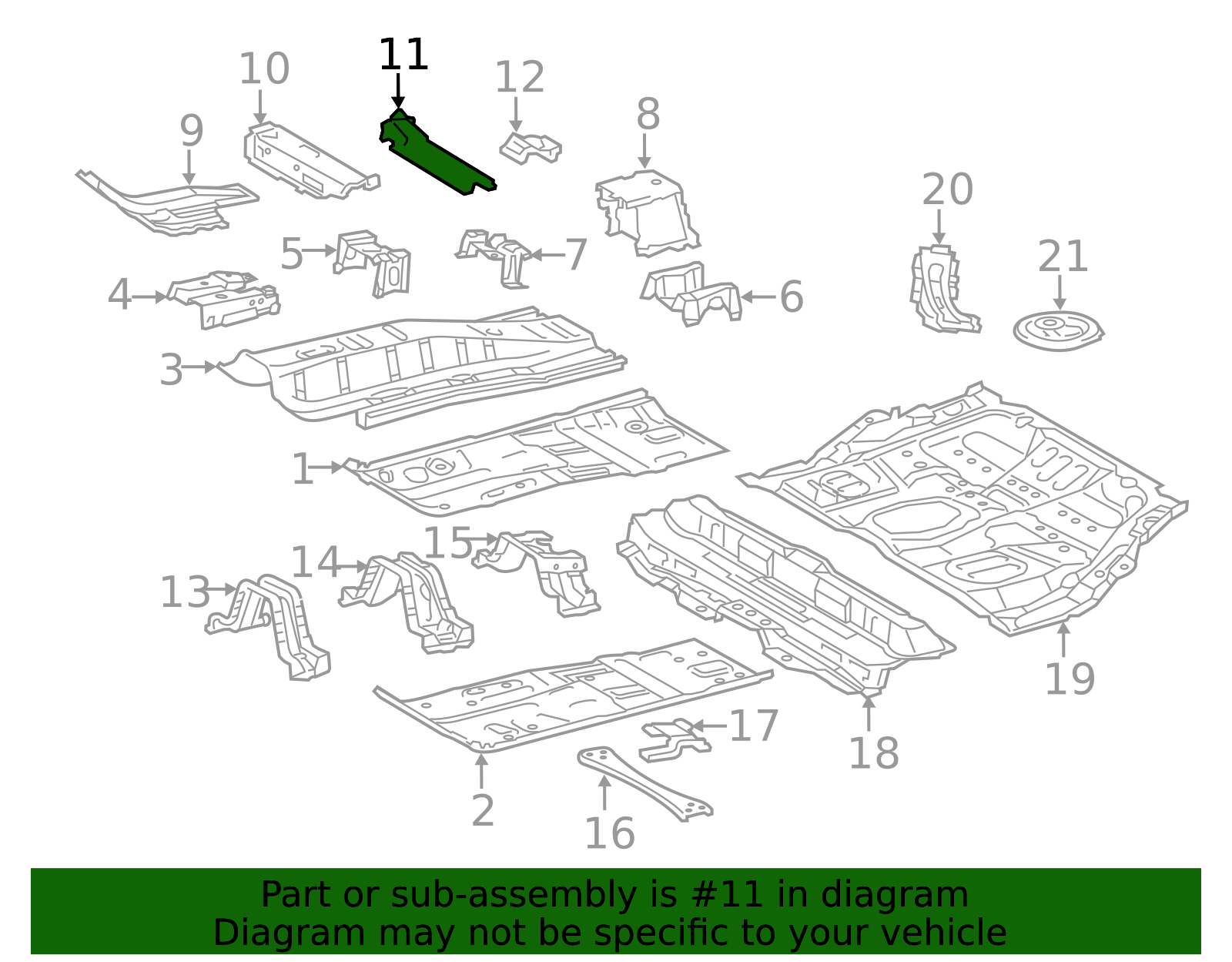 2008-2018 Toyota - Front Cross-Member Reinforcement 57053-12010 ...