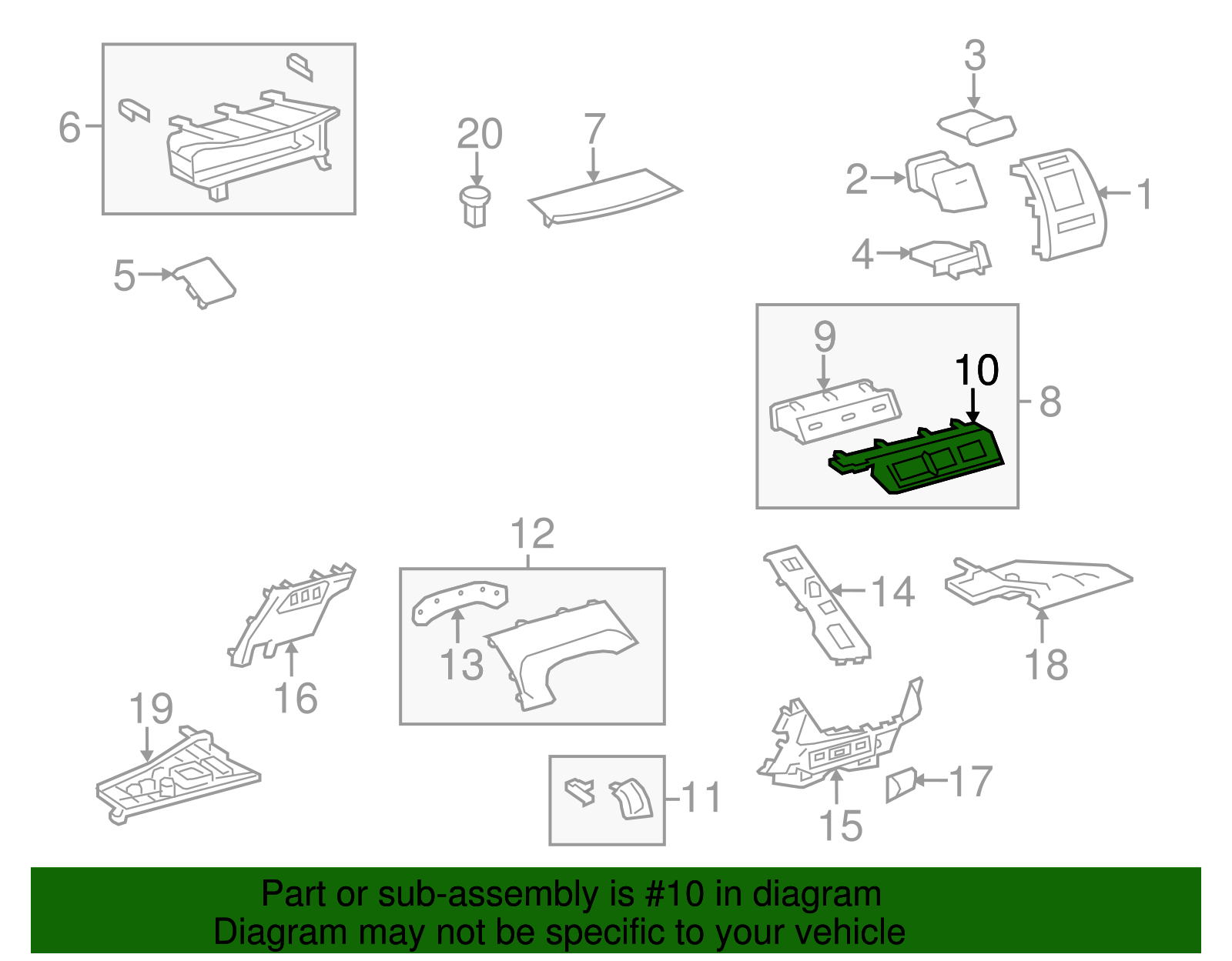 2015-2017 Toyota Prius V Air Vent Cover 55062-47070 | Toyota Parts Center