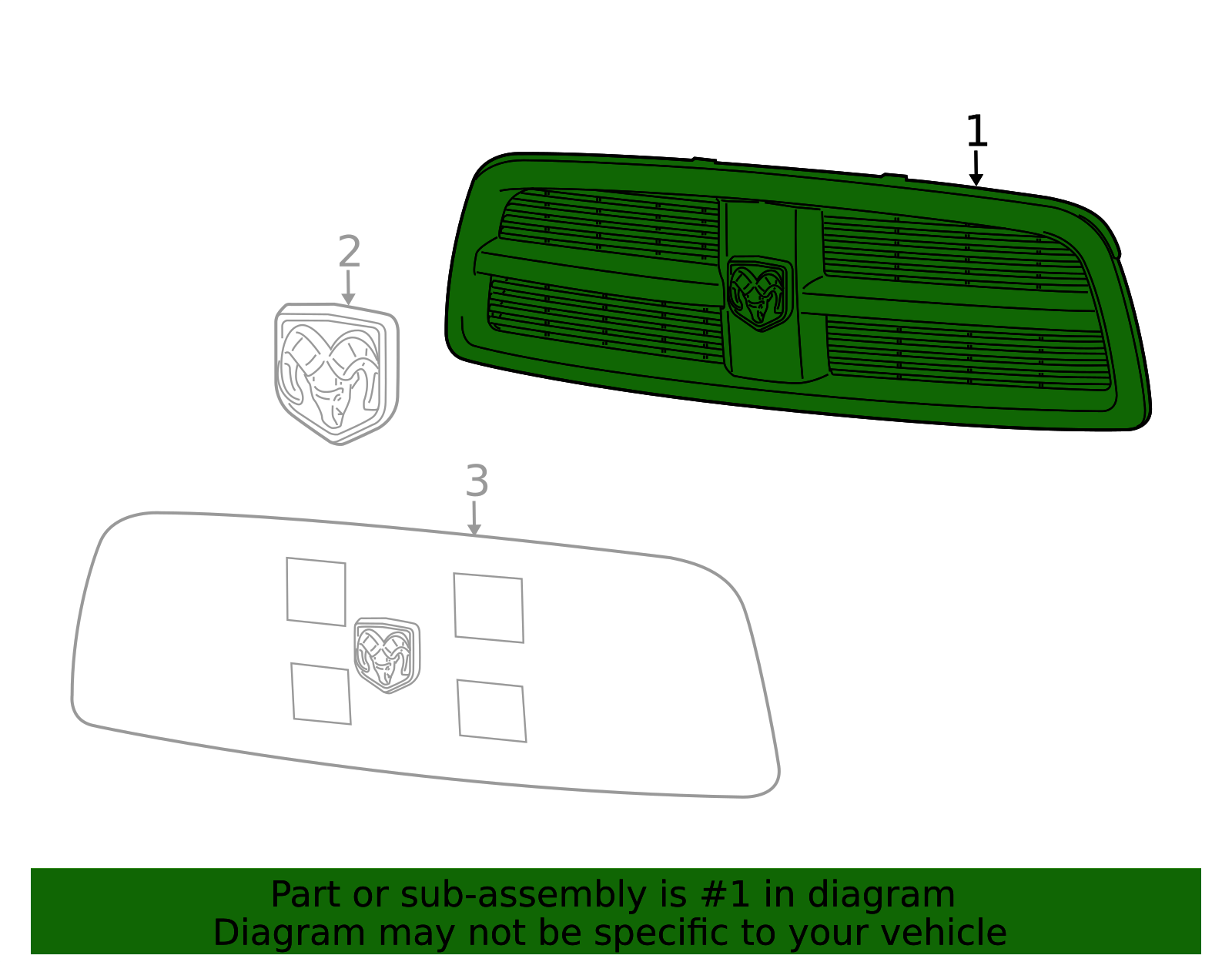 Grille 68147882AA | Mopar Parts Canada