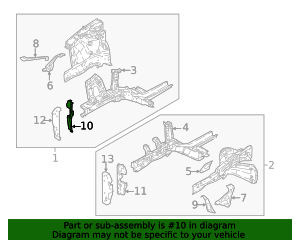 64646-H8000 - High-Quality Frame Rail End for 2018-2020 Hyundai Accent ...