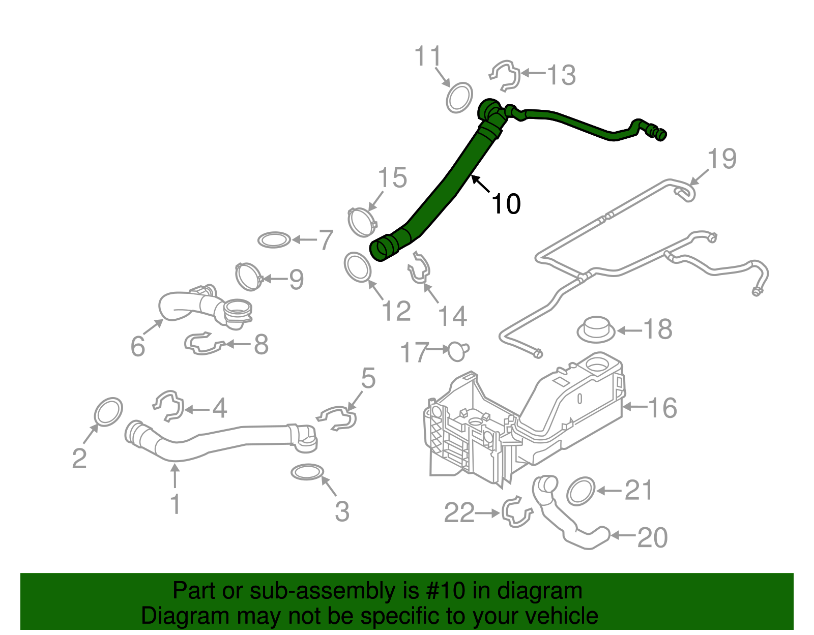 2011-2016 Ford Radiator Coolant Hose BC3Z-8286-B | TascaParts.com