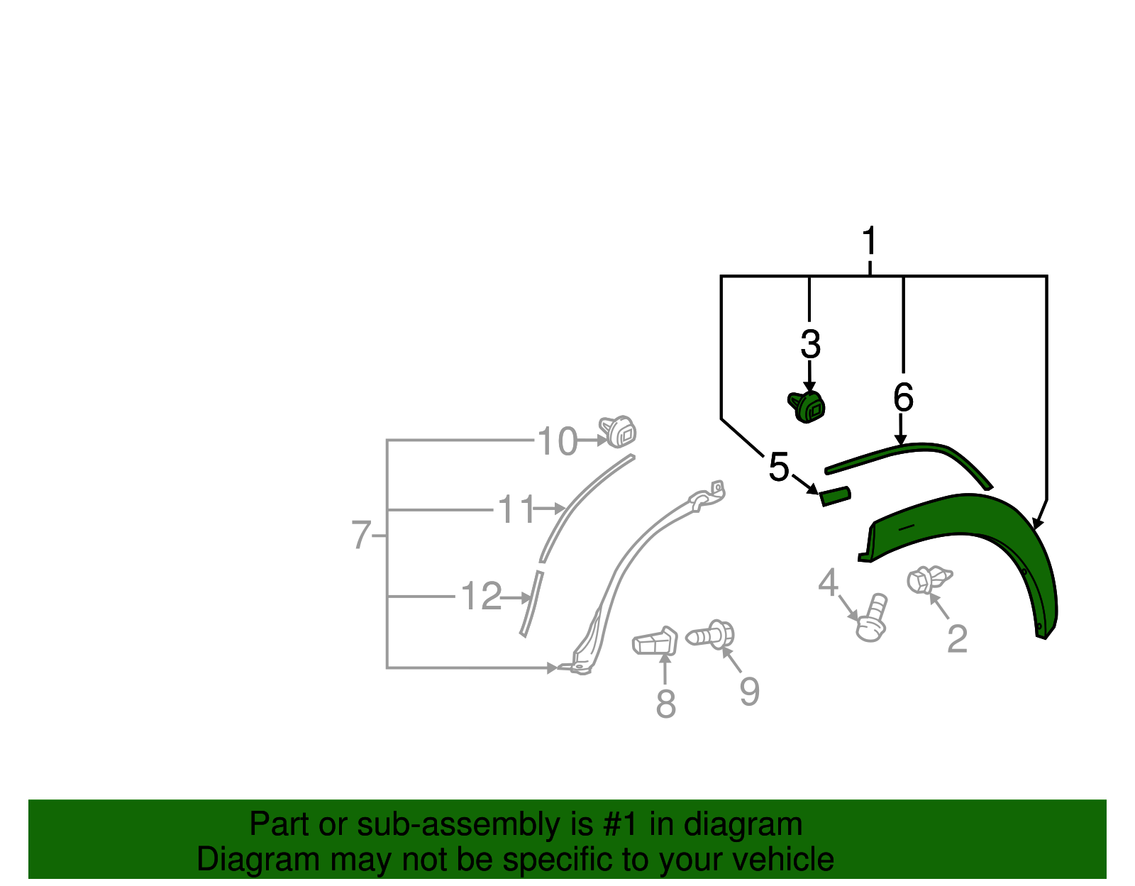 75606-78010 - Wheel Opening Molding For 2015-2021 Lexus | Lexus OE Parts