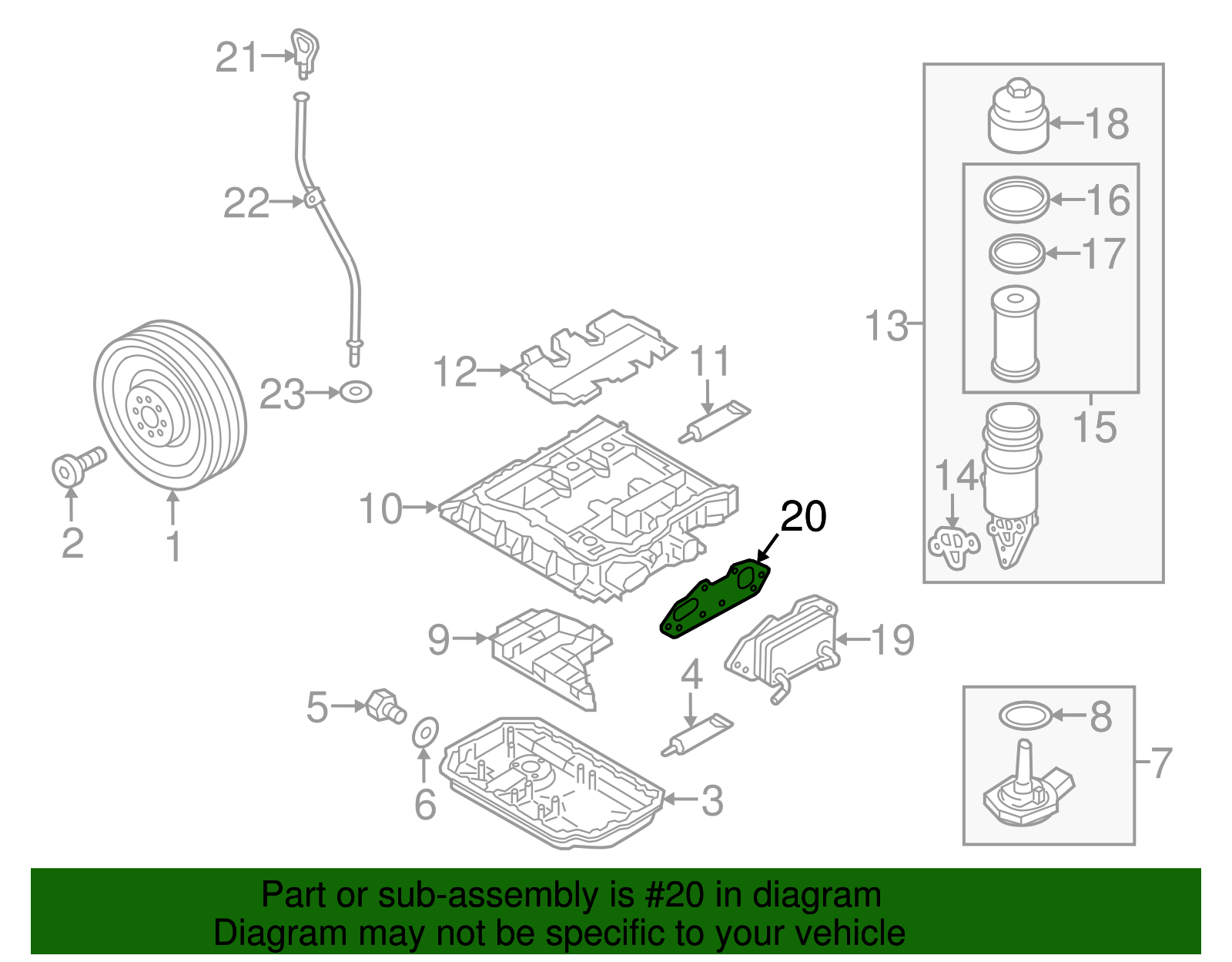 2013-2016 Volkswagen Touareg Engine Oil Cooler Gasket 059-117-070-B ...