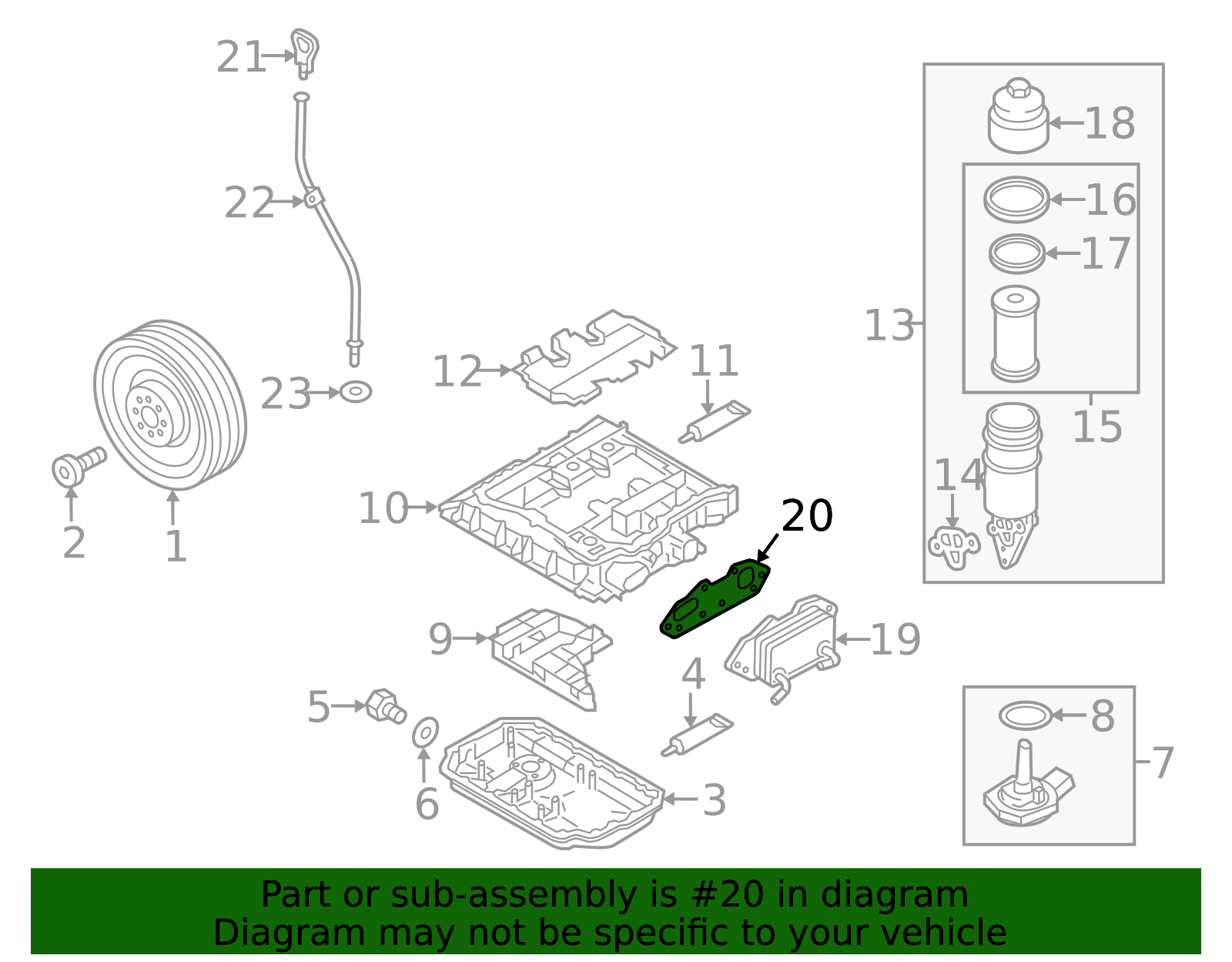 2013-2016 Volkswagen Touareg Engine Oil Cooler Gasket 059-117-070-B ...