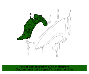 63840-9AA0A - Fender Liner Official Nissan Parts Store