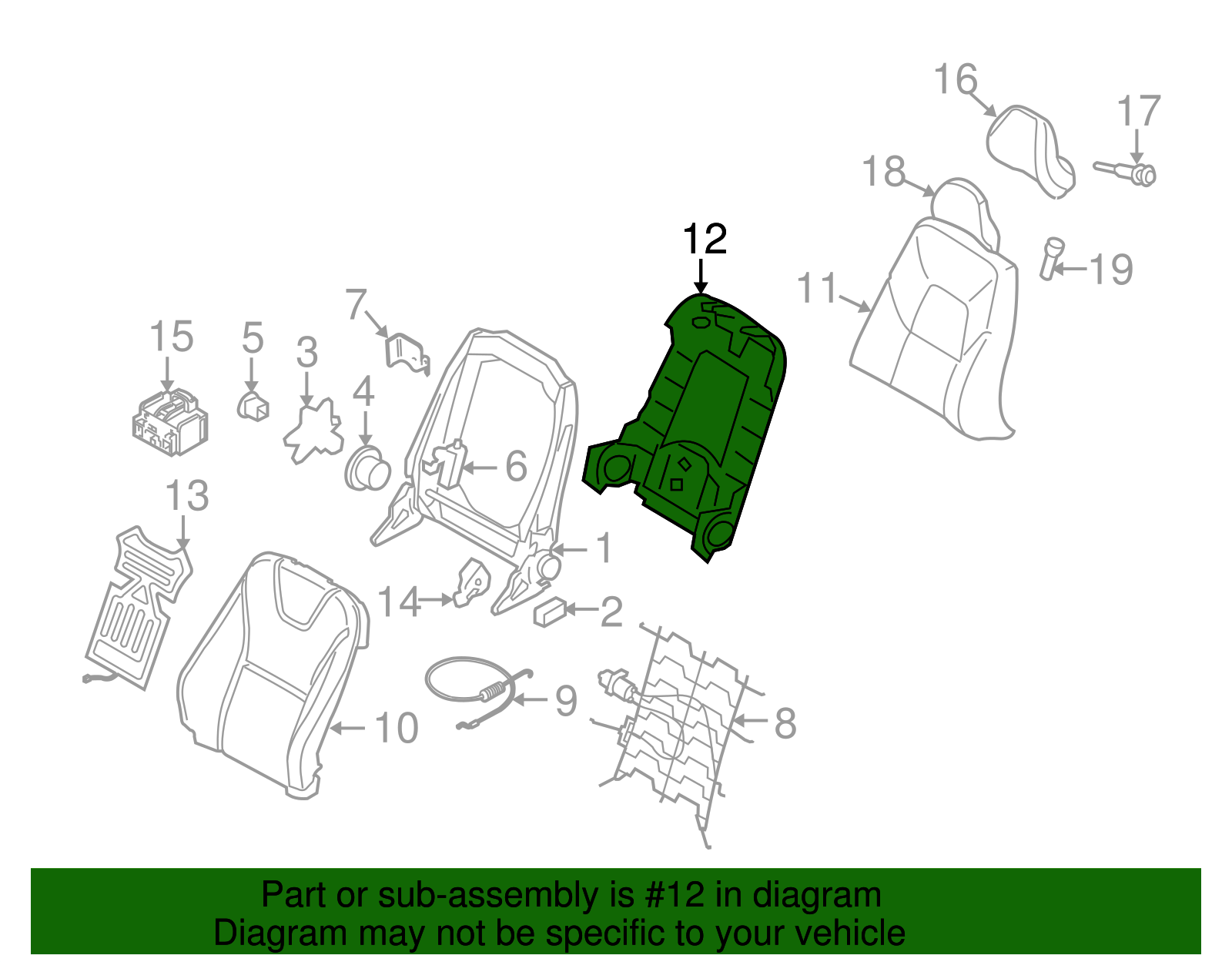 9123136 - Seat Back Panel - 2012-2018 Volvo | Volvo OEM Parts Direct